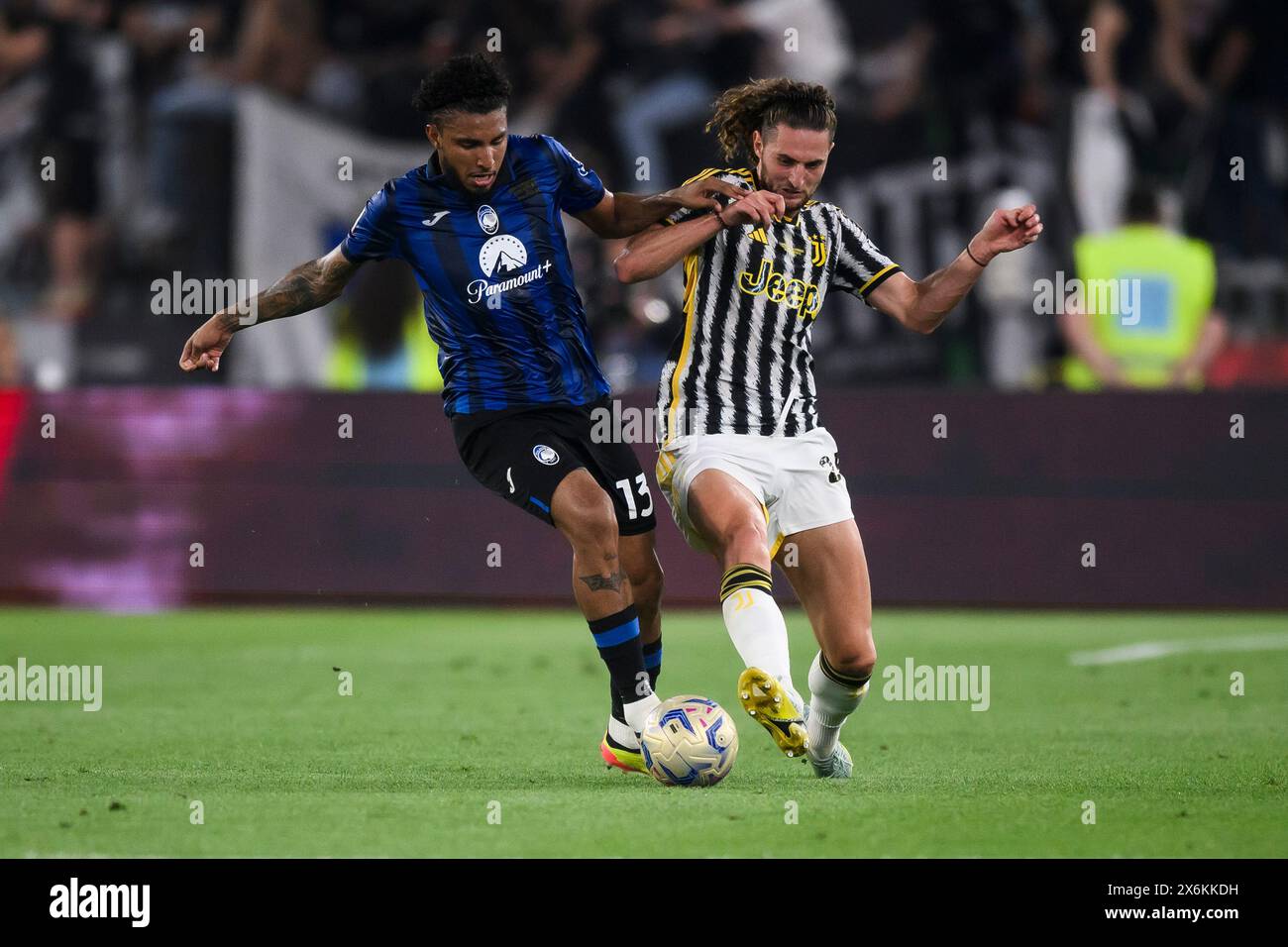 Rome, Italy. 15 May 2024. Ederson of Atalanta BC competes for the ball ...