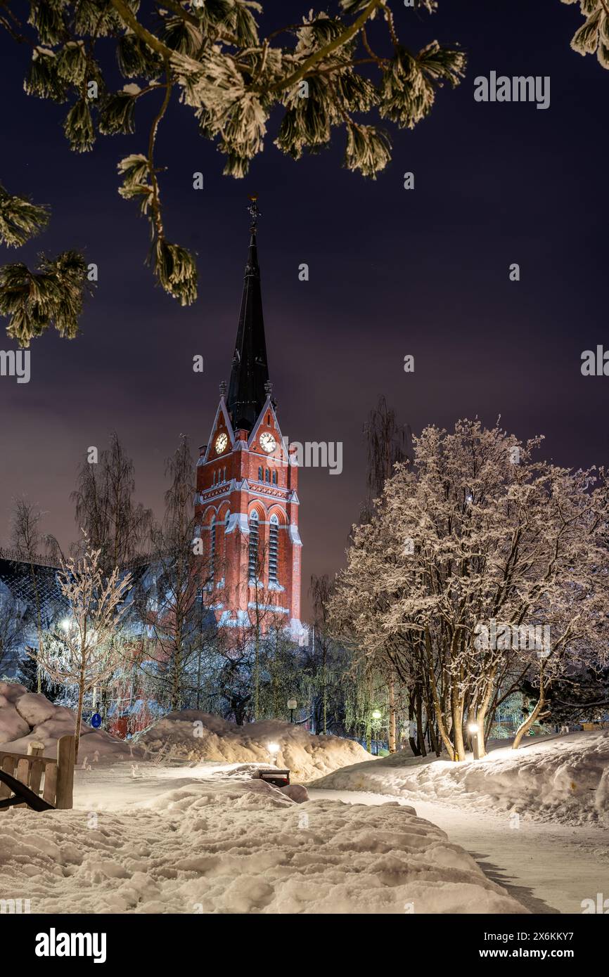 Luleå Cathedral in winter; Lulea, Norrbotten, Sweden Stock Photo - Alamy