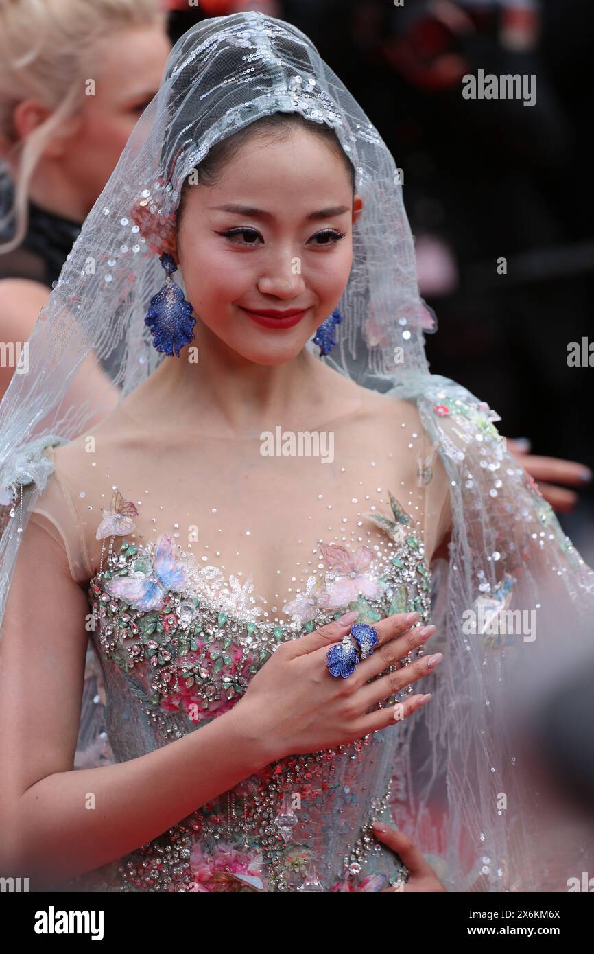 Cannes, France, 15th May, 2024. Qian Hui arriving on the red carpet for the Furiosa: A Mad Max ...
