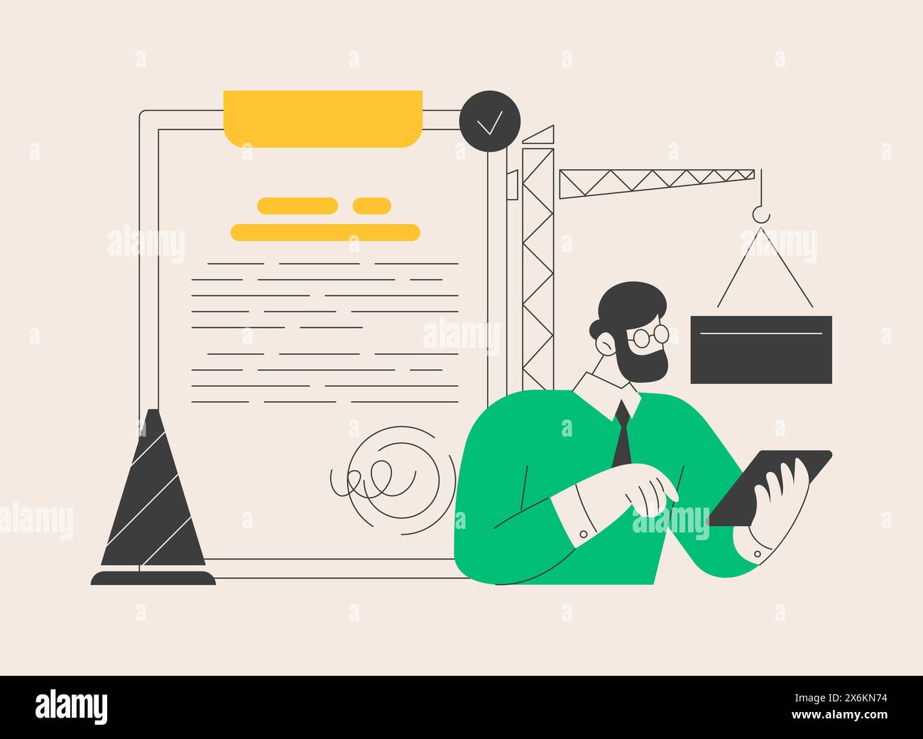 Building permit abstract concept vector illustration Stock Vector Image ...