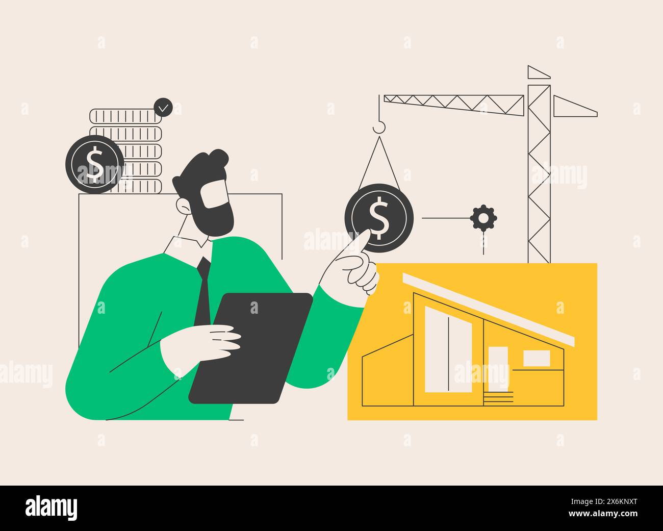 Construction costs abstract concept vector illustration Stock Vector ...