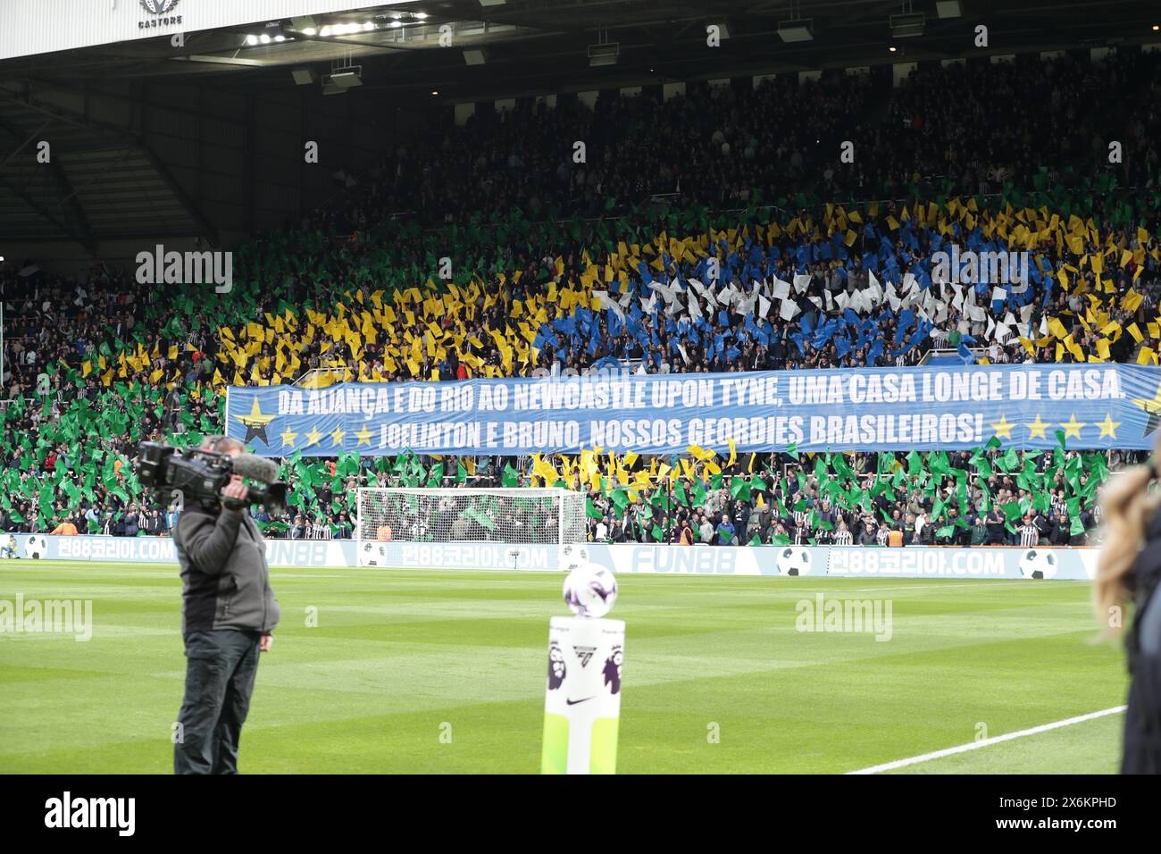 Wor flags display in Support of Newcastles Brazilian members Bruno ...