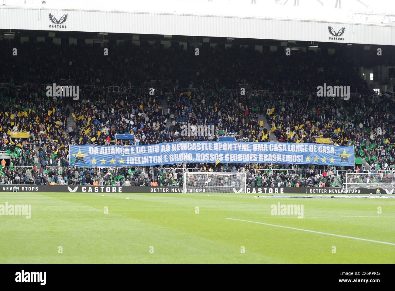 Wor flags display in Support of Newcastles Brazilian members Bruno ...