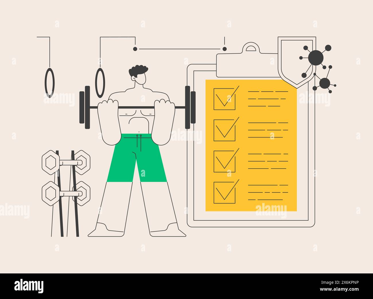 Fitness clubs and gyms safety rules abstract concept vector ...