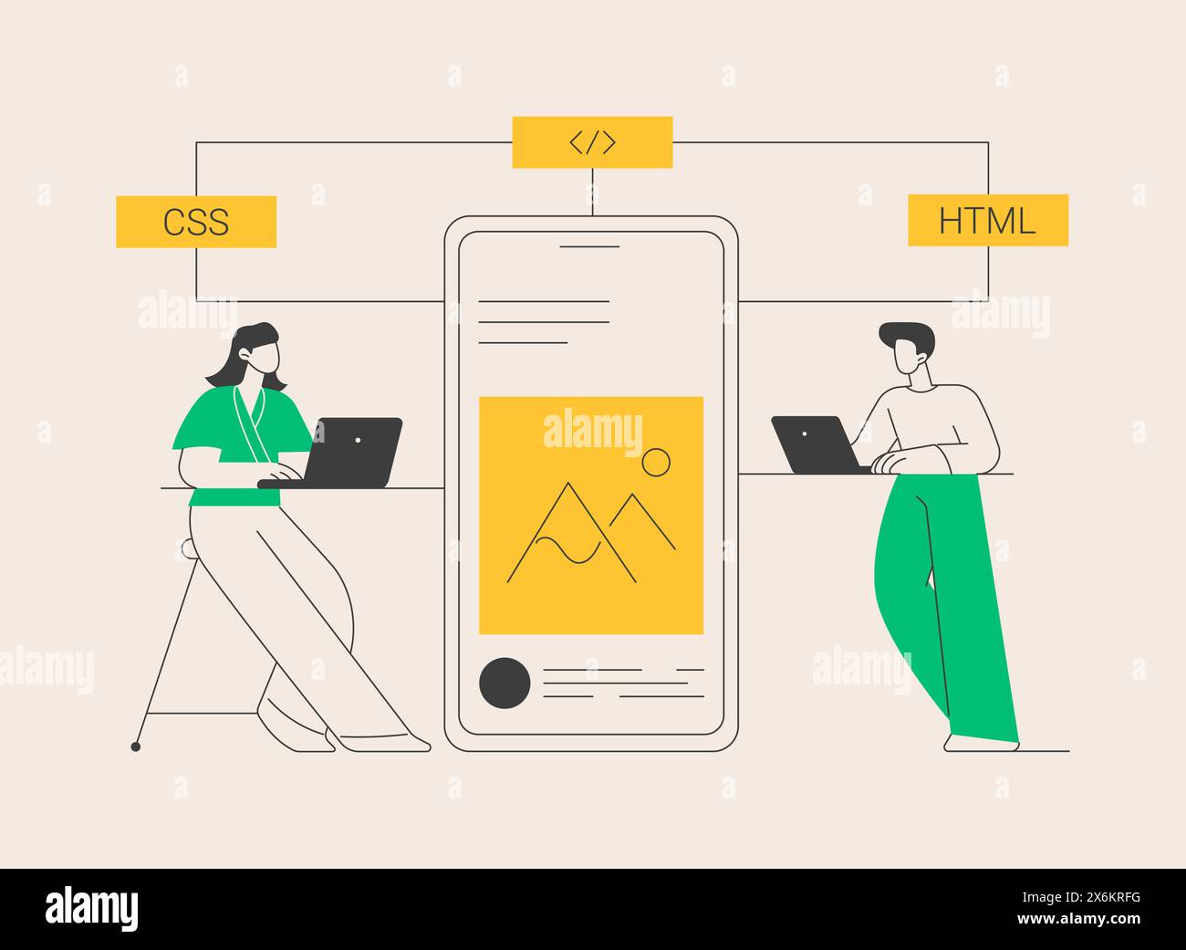 Hybrid Mobile App Abstract Concept Vector Illustration Stock Vector Image And Art Alamy