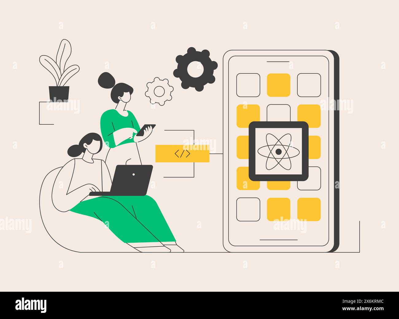 React Native Mobile App Abstract Concept Vector Illustration Stock Vector Image And Art Alamy