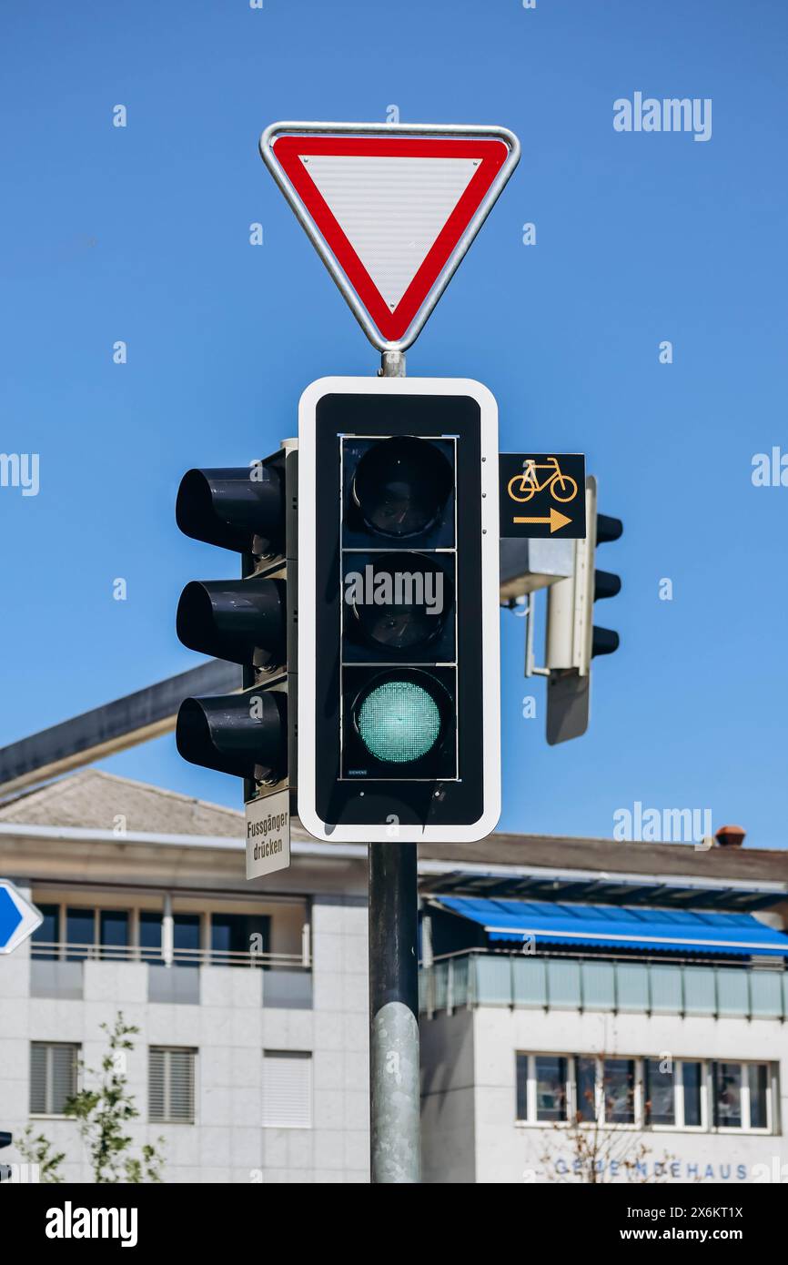 Traffic light showing green light, Germany Stock Photo - Alamy
