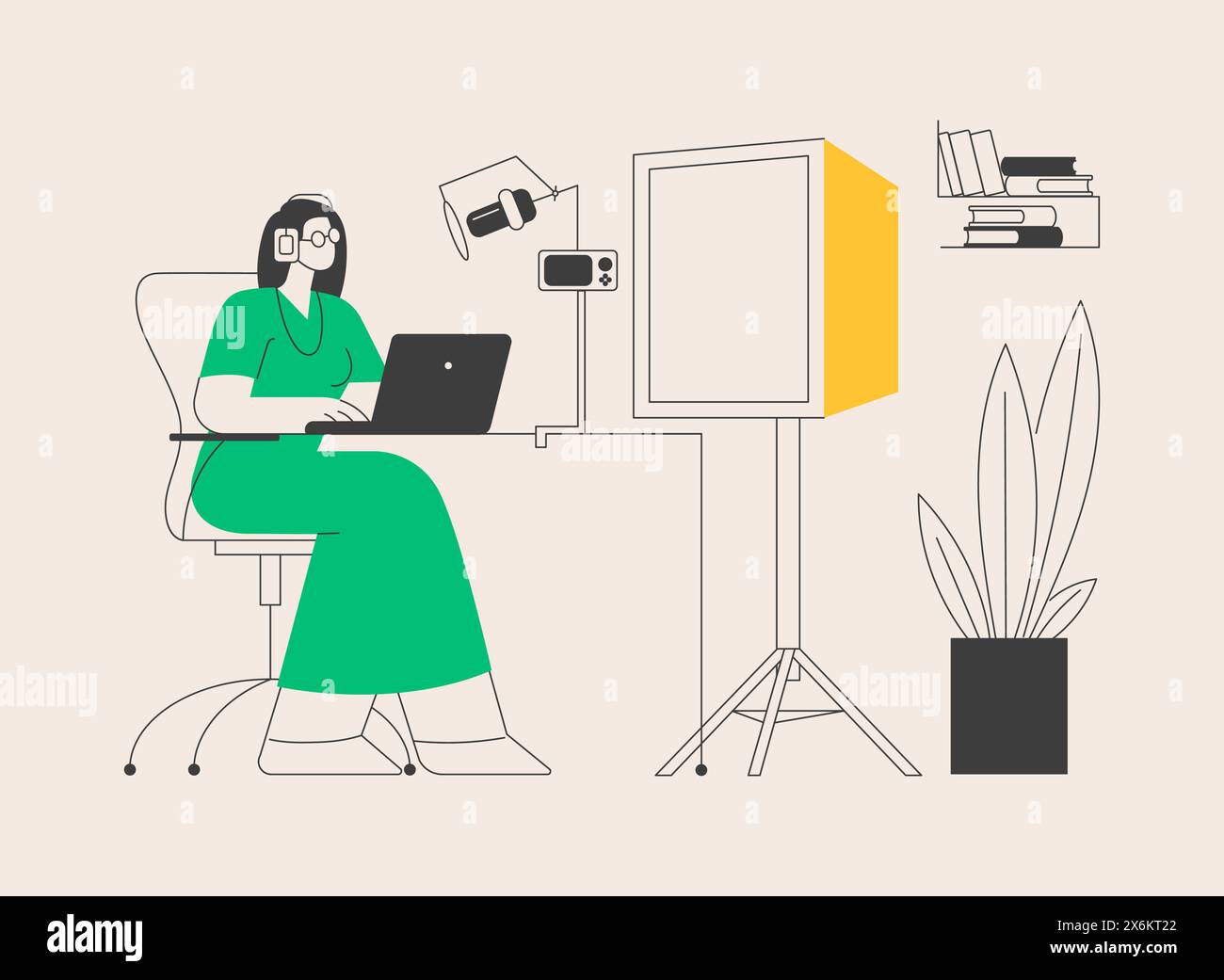 Professional livestream abstract concept vector illustration Stock ...