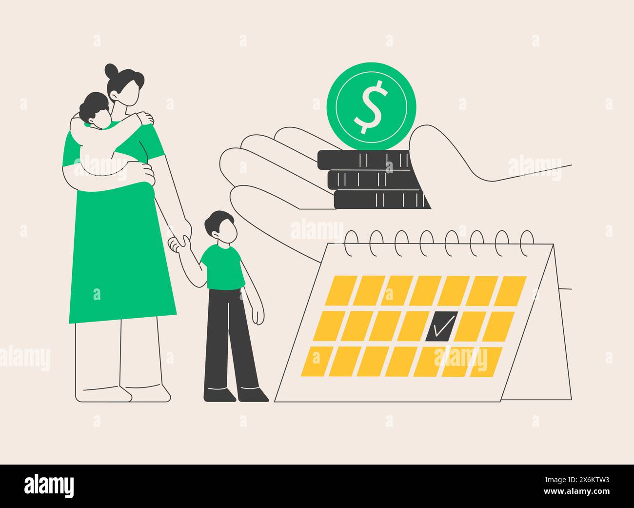 Parental allowance abstract concept vector illustration Stock Vector ...