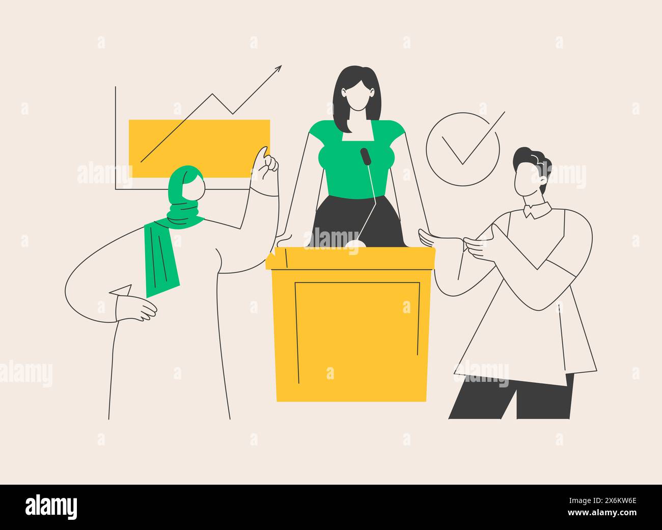 Participation of women abstract concept vector illustration Stock ...