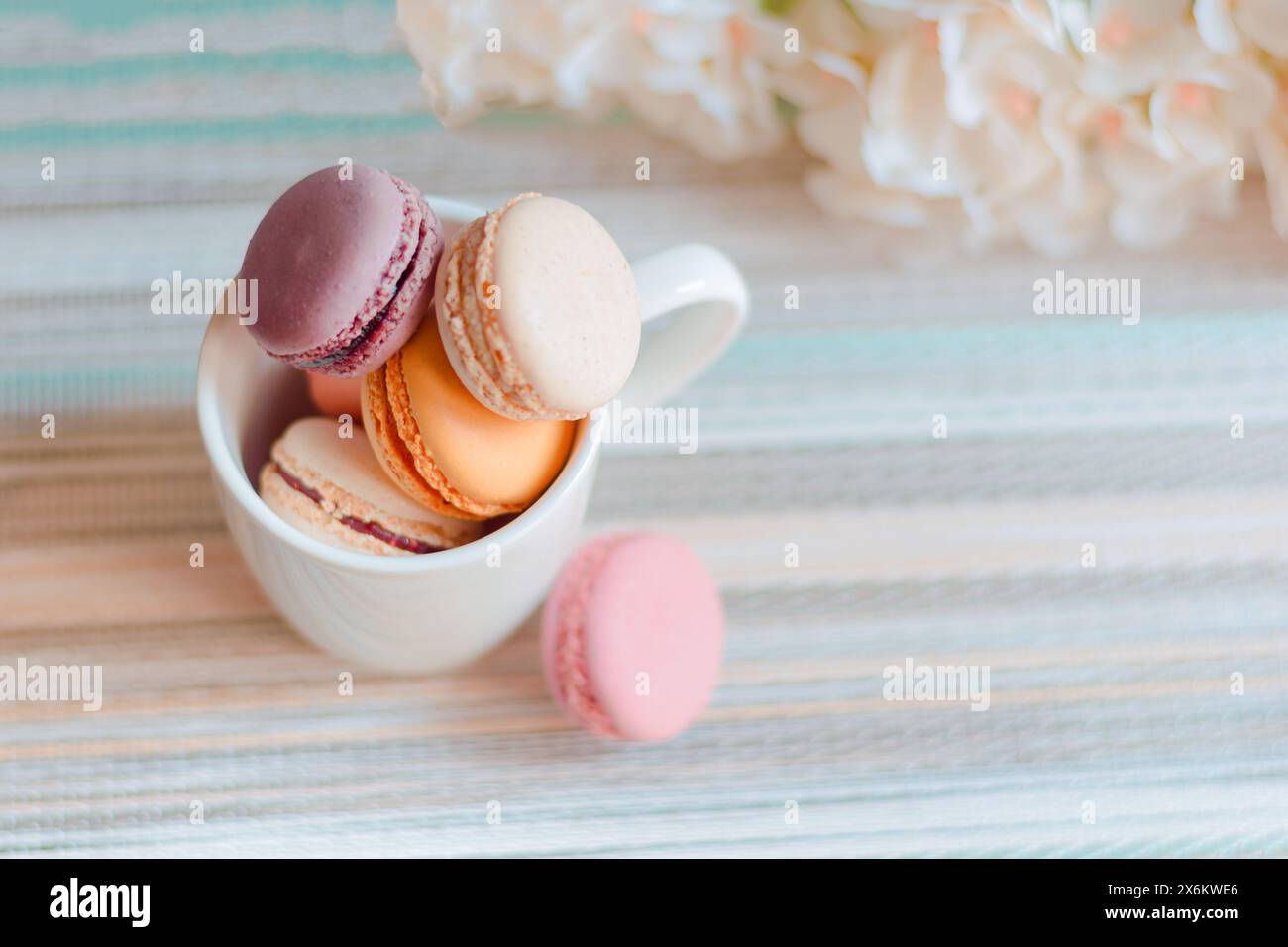 Homemade macaroon of different flavors, with a nice and colorful ...
