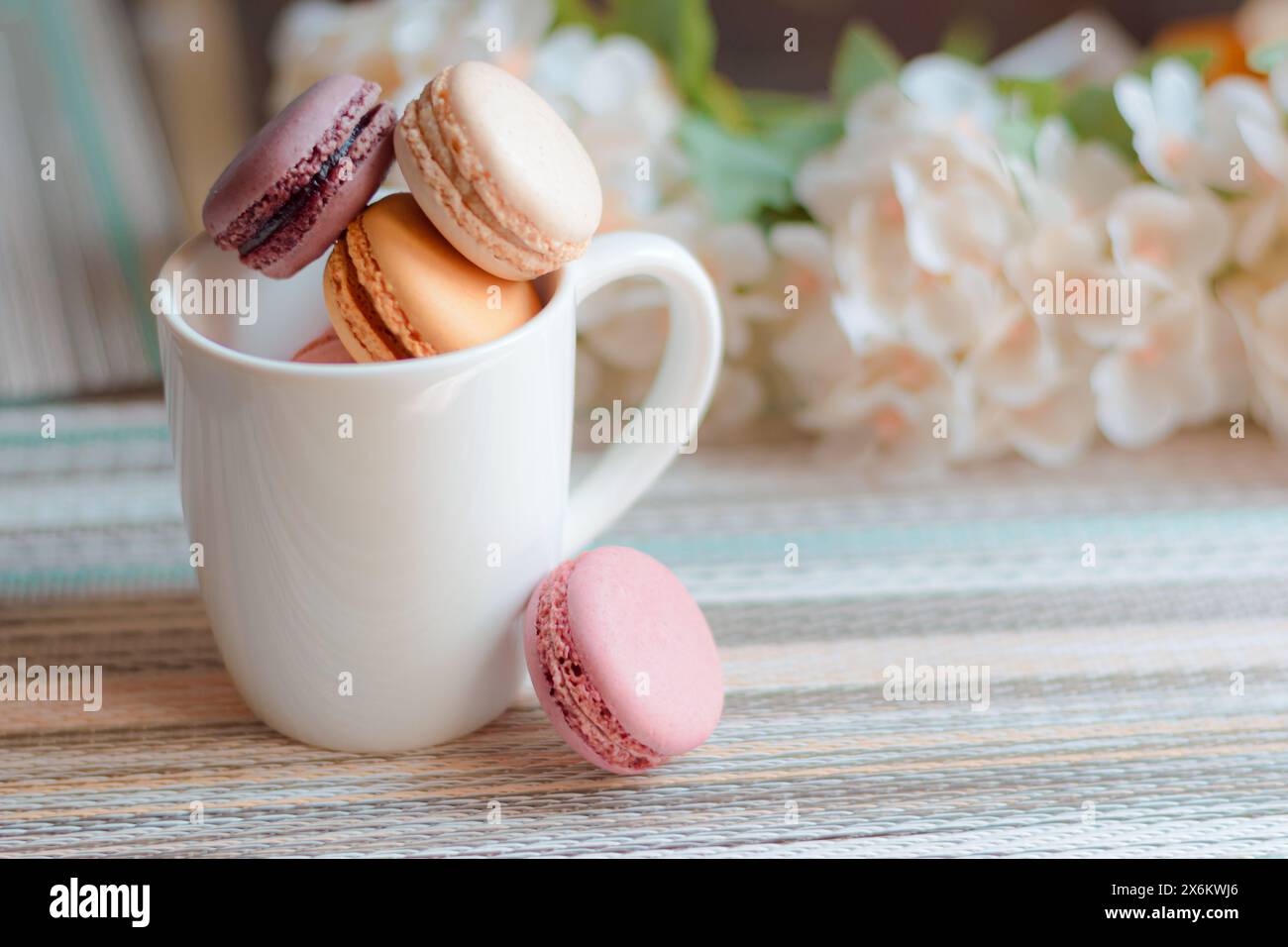 Homemade macaroon of different flavors, with a nice and colorful ...