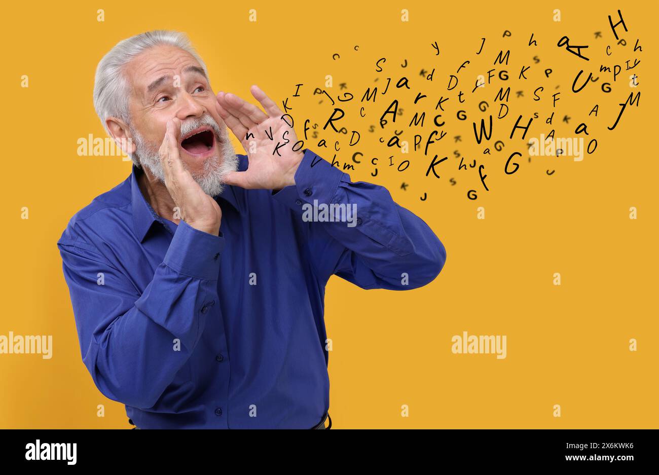 Concept shouting senior young hi-res stock photography and images - Alamy
