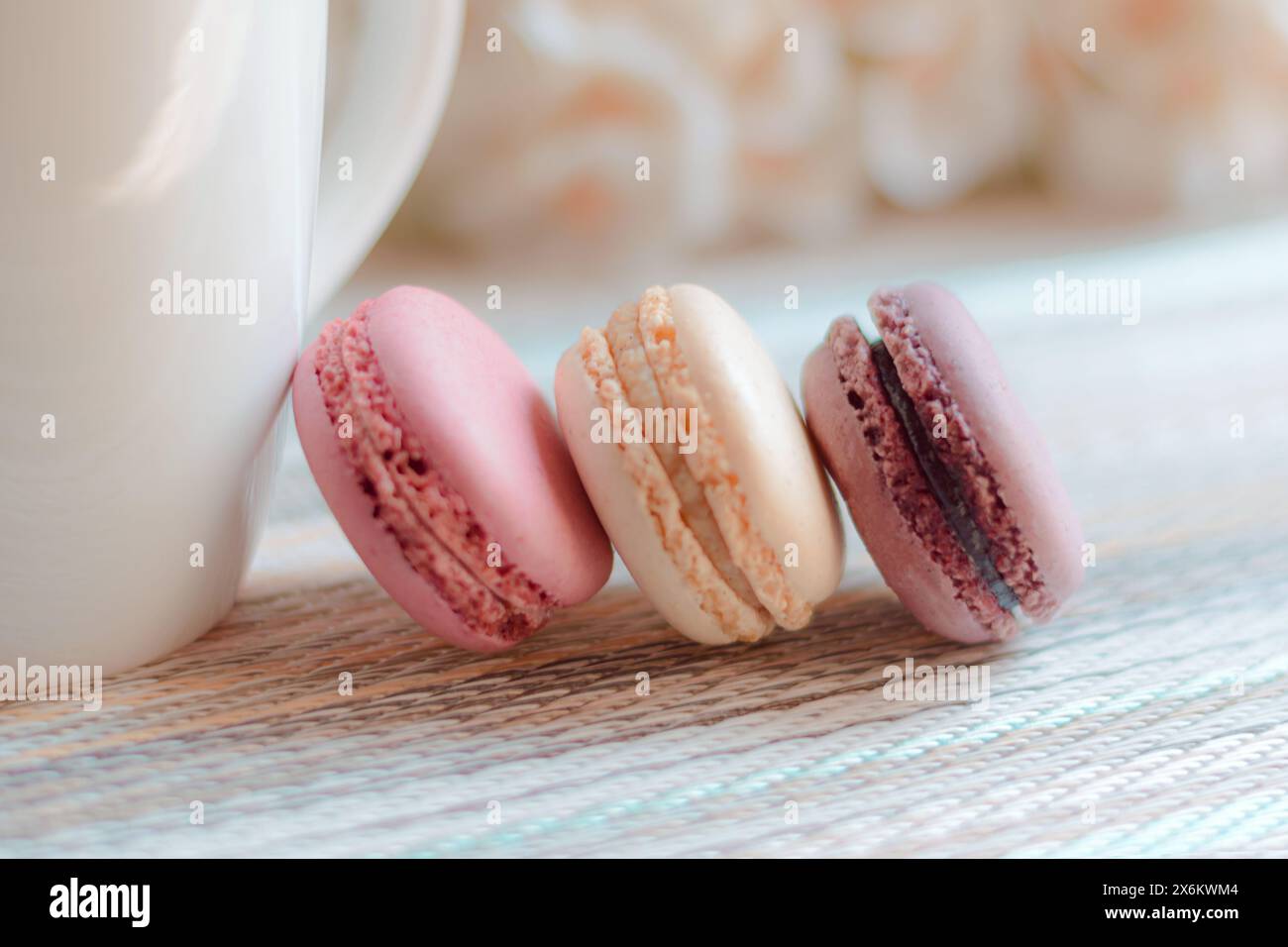Homemade macaroon of different flavors, with a nice and colorful ...