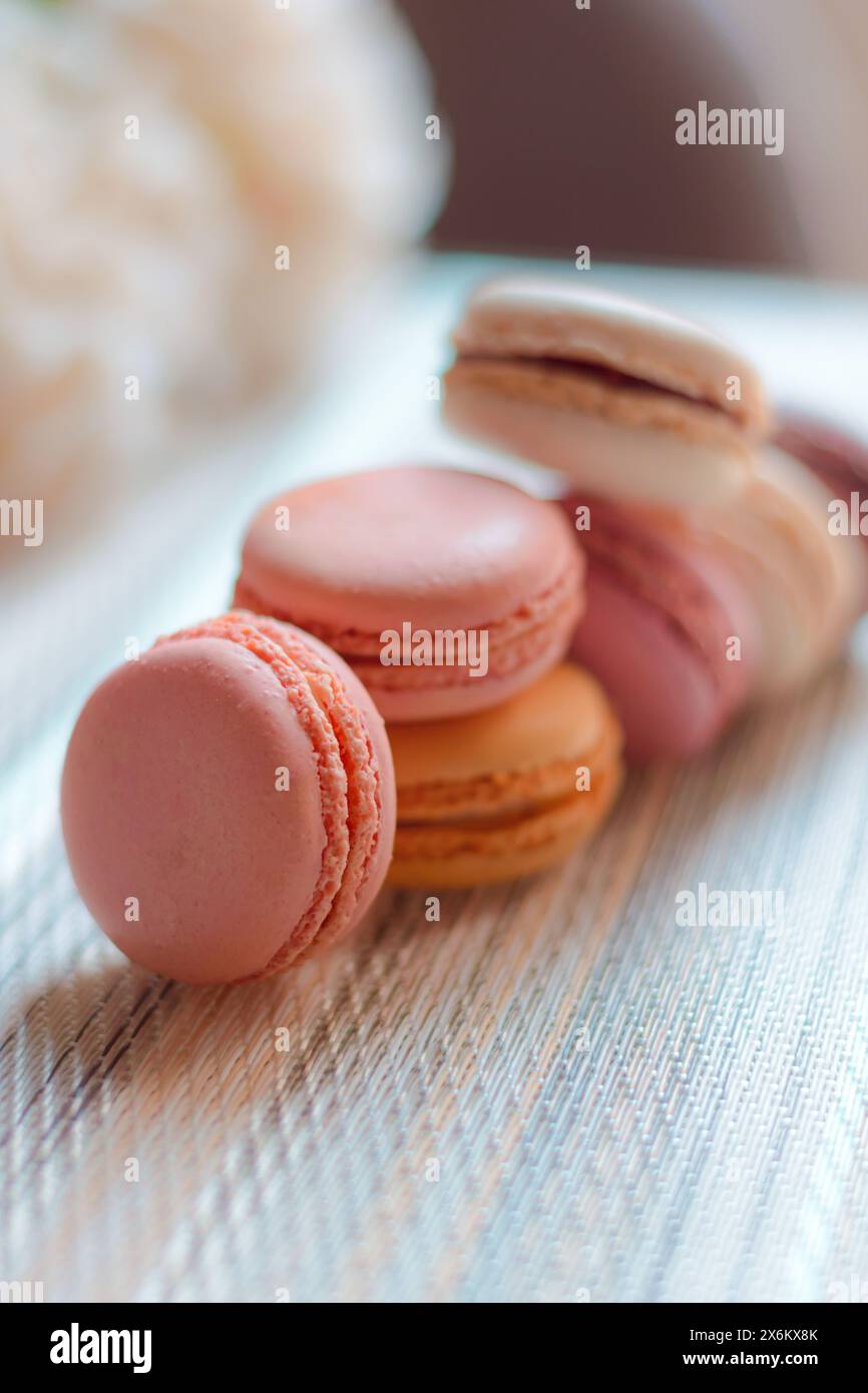 Homemade macaroon of different flavors, with a nice and colorful ...