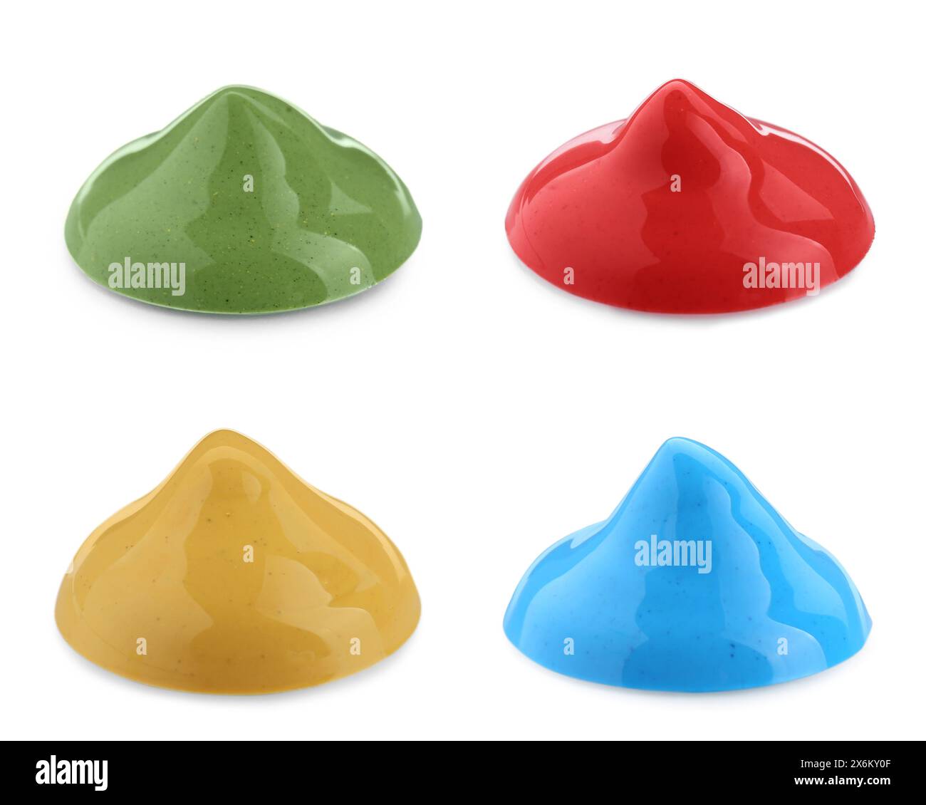 Paint blobs of different colors isolated on white, set Stock Photo - Alamy