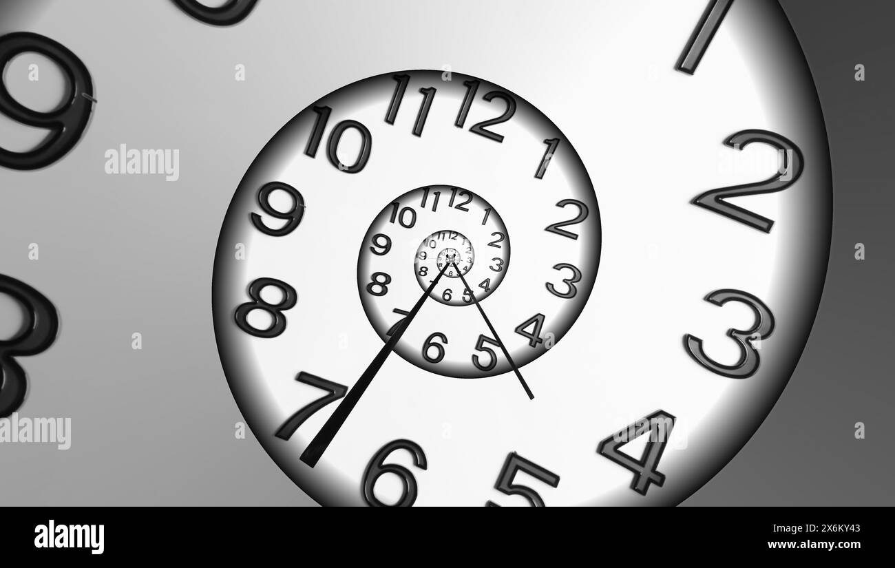 Infinity and other time related concepts, banner design. White clock ...