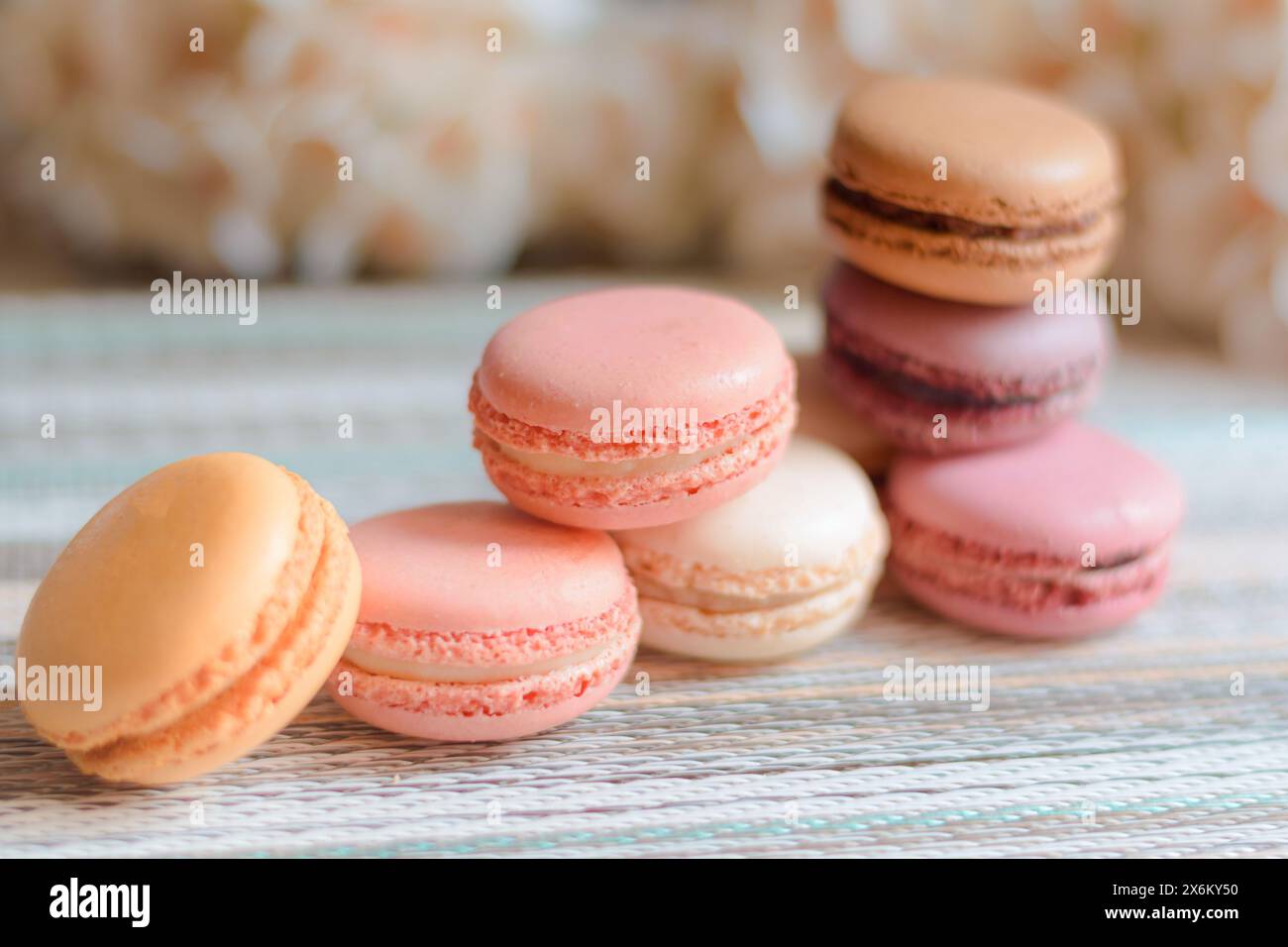 Homemade macaroon of different flavors, with a nice and colorful ...