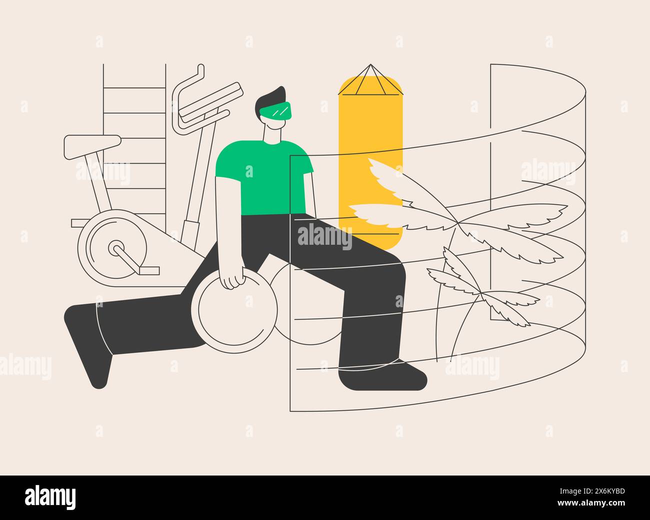 VR fitness gym abstract concept vector illustration Stock Vector Image ...