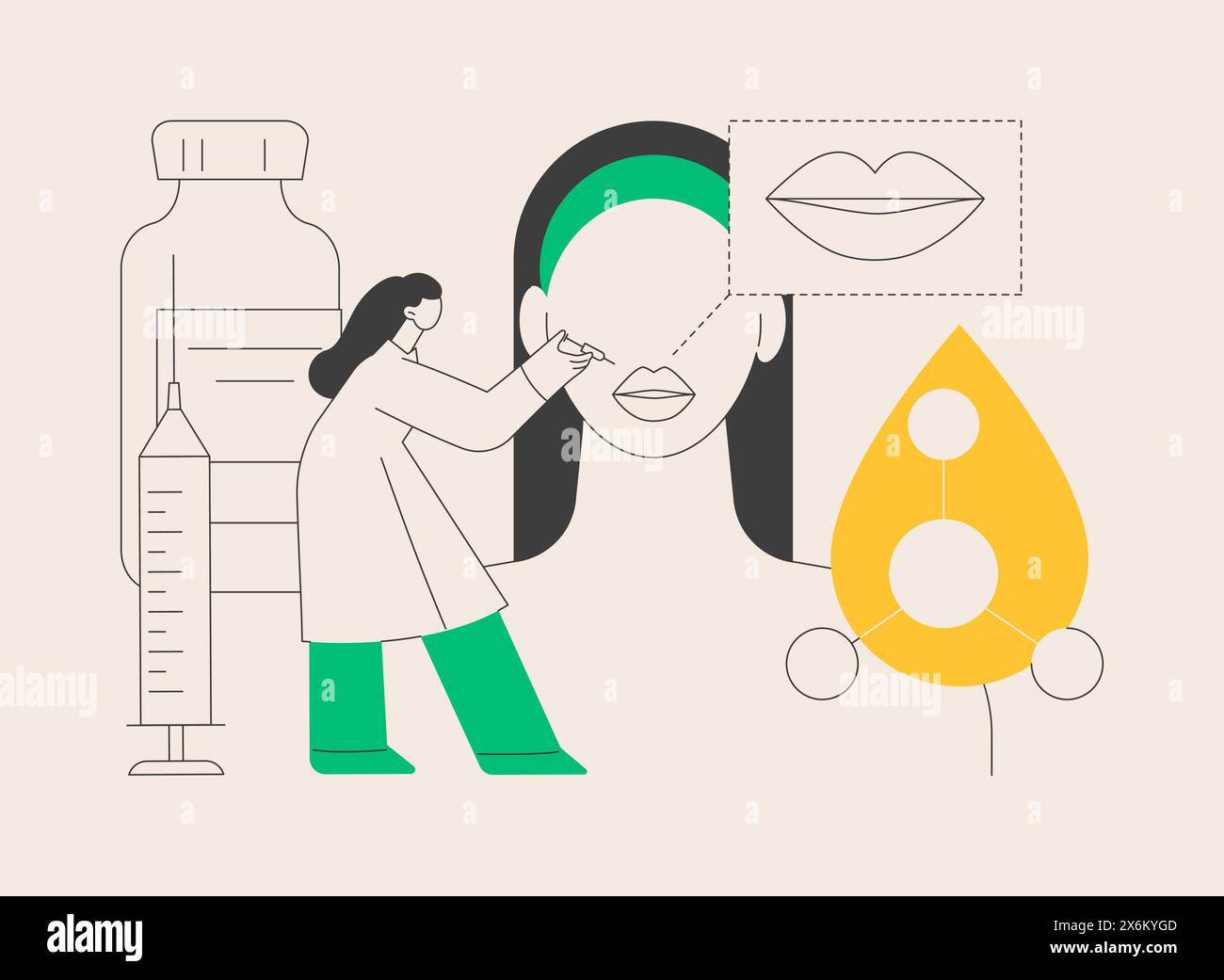 Lip injections abstract concept vector illustration Stock Vector Image ...