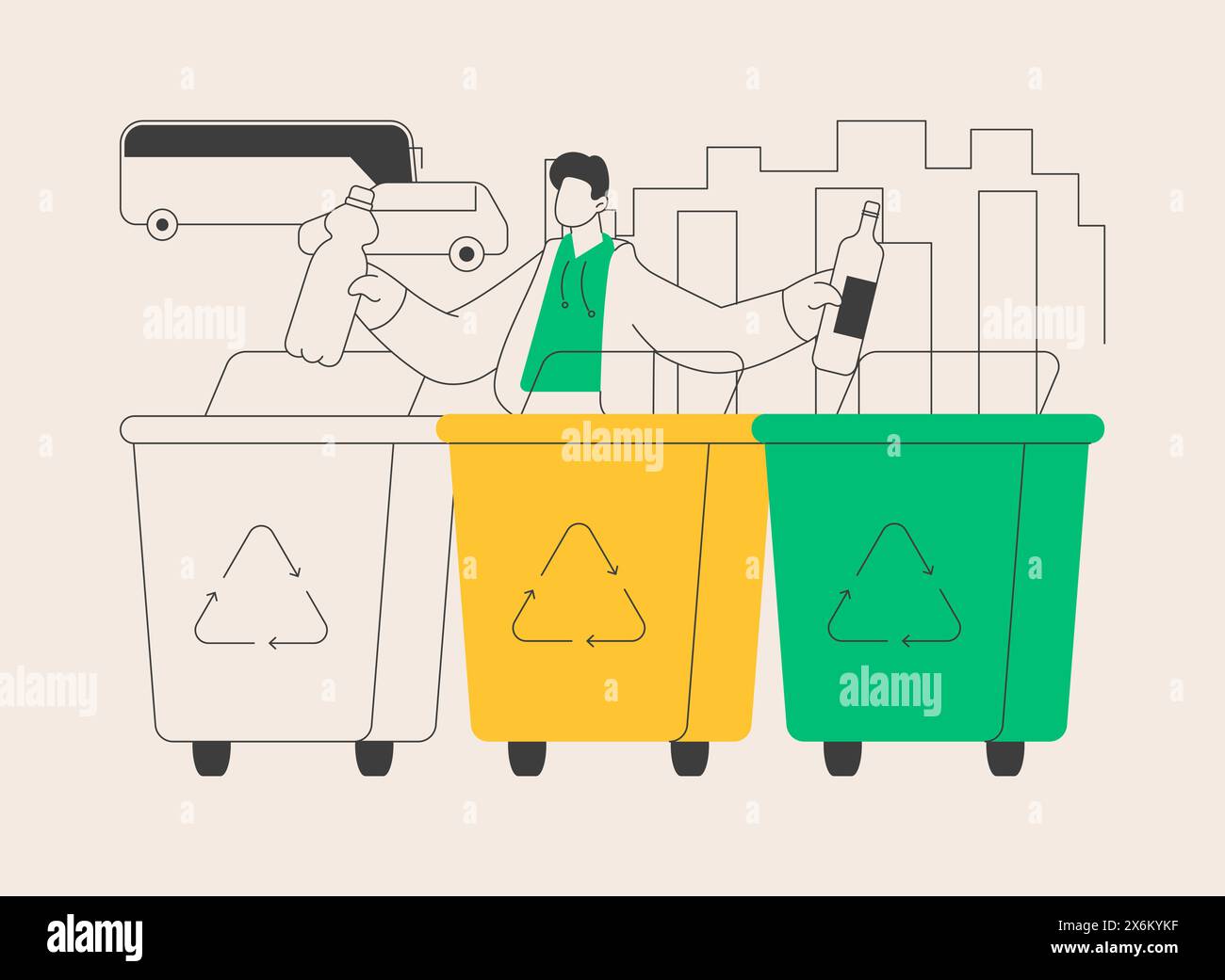Garbage Collection And Sorting Abstract Concept Vector Illustration