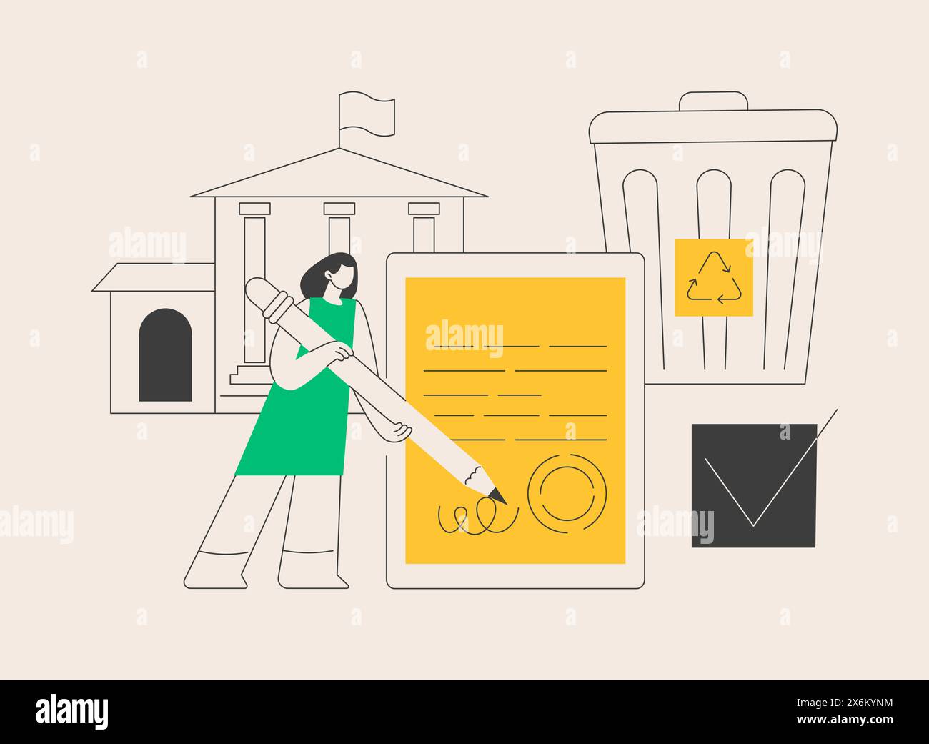 Government mandated recycling abstract concept vector illustration ...