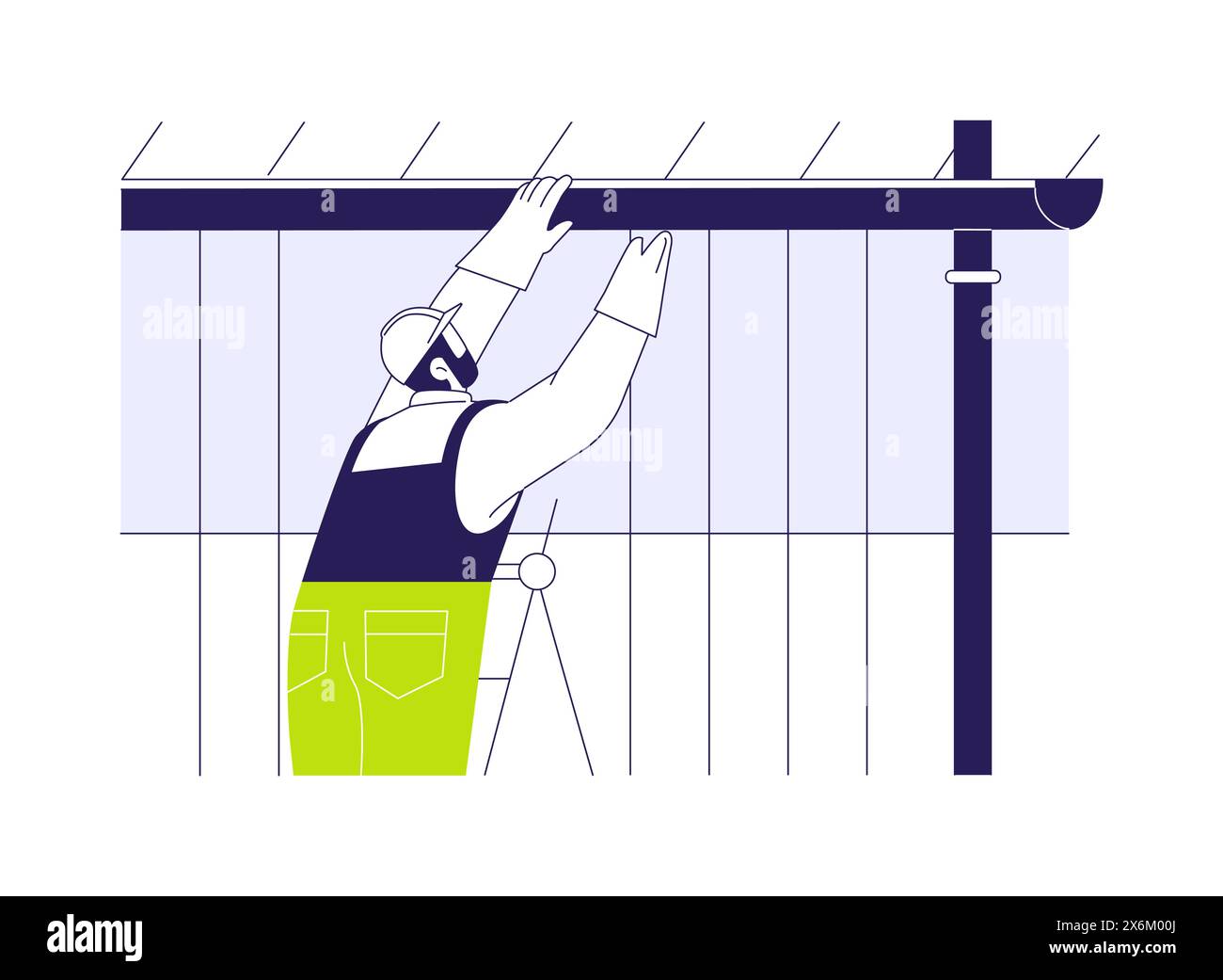 Gutter installation abstract concept vector illustration Stock Vector ...