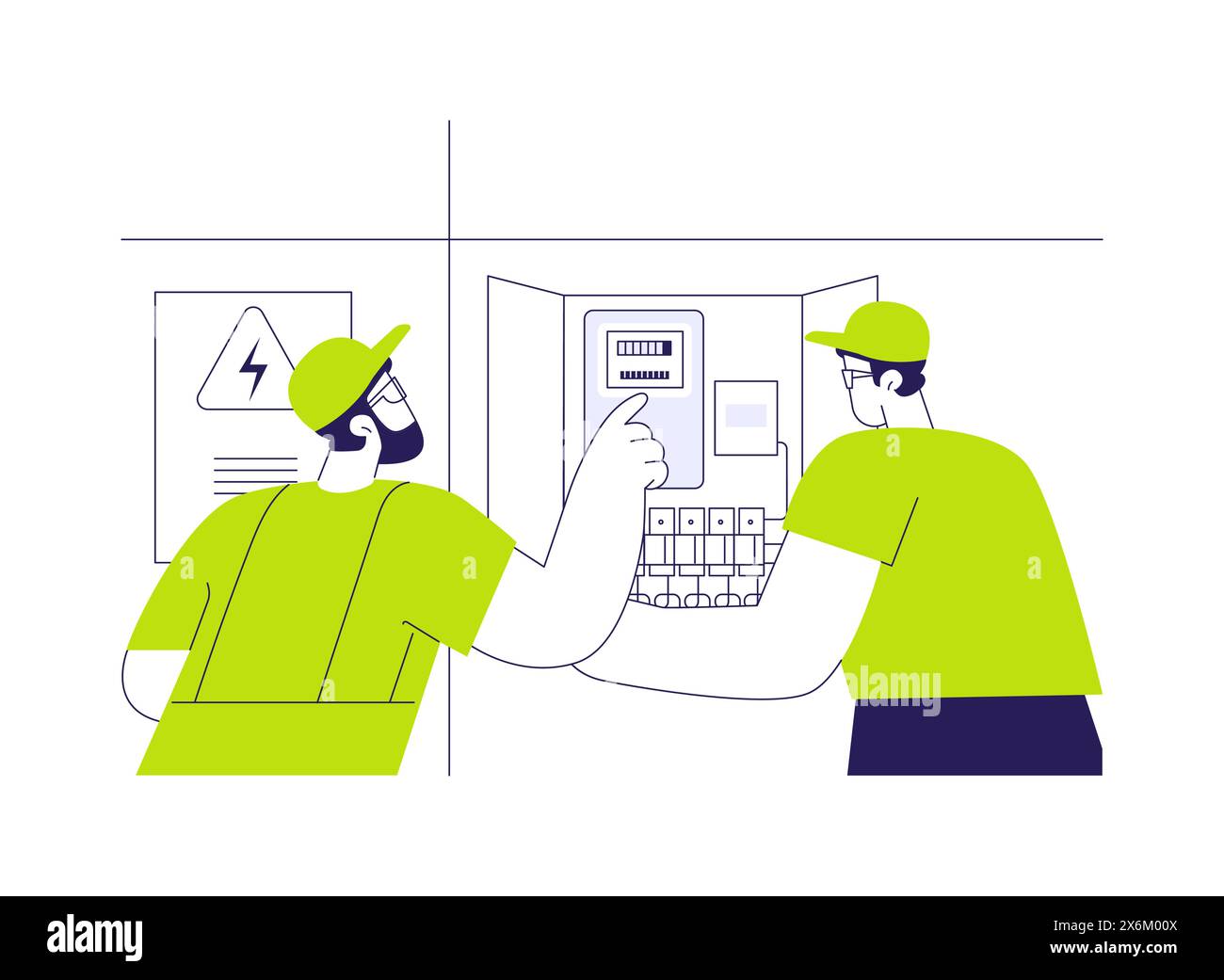 Outdoor Electrical Connections Installation Abstract Concept Vector Illustration Stock Vector