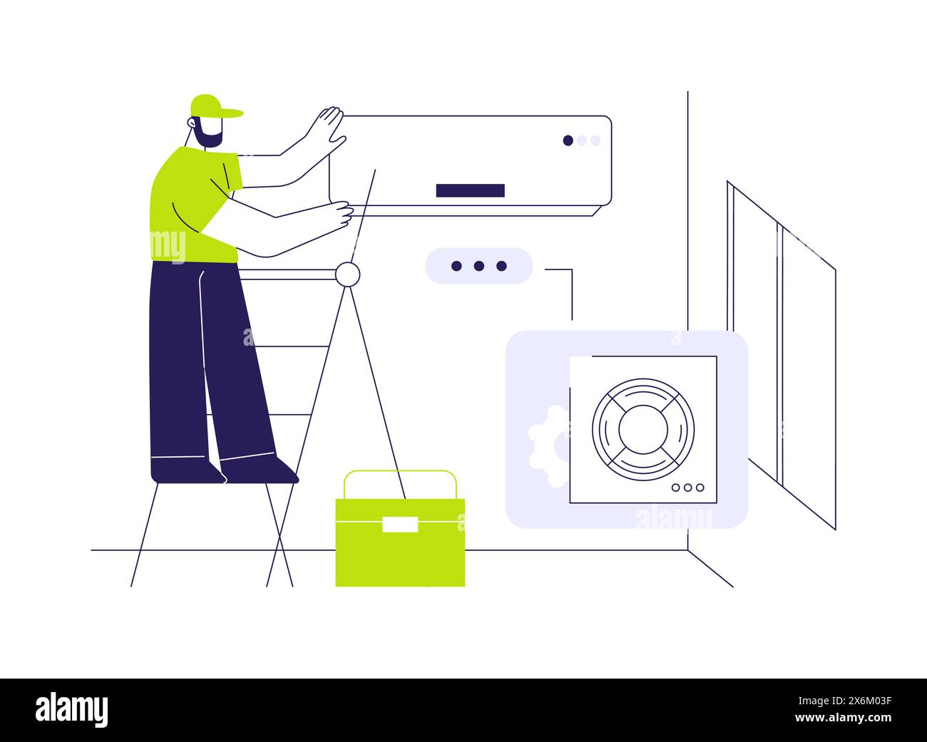 HVAC outdoor installation abstract concept vector illustration Stock ...