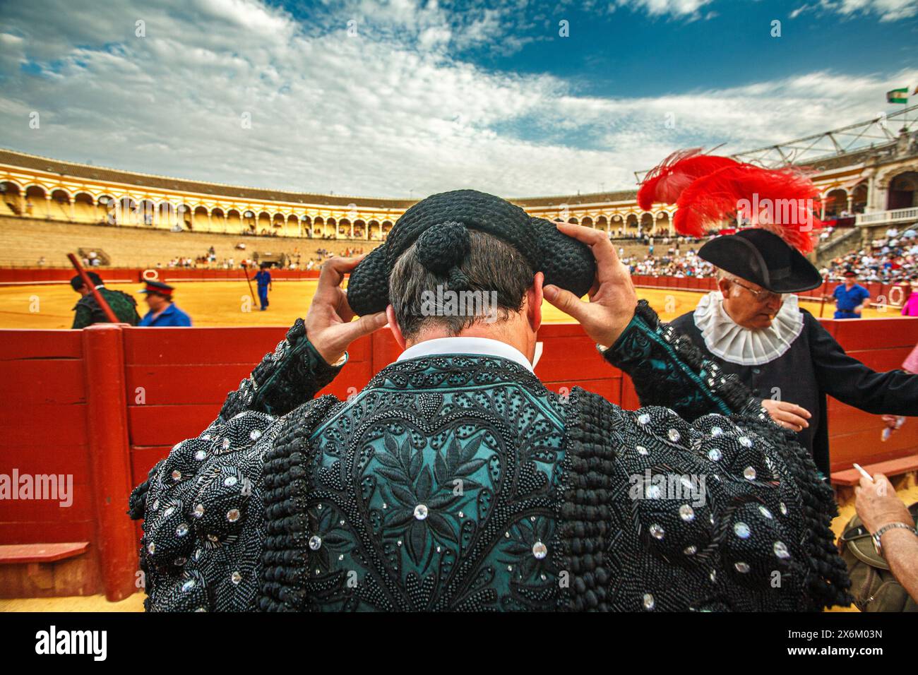 Real Maestranza bullring during a bullfight, Seville, Spain Stock Photo ...