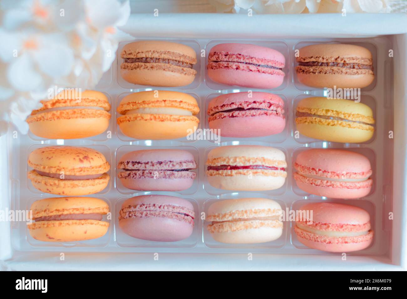 Homemade macaroon of different flavors, with a nice and colorful ...