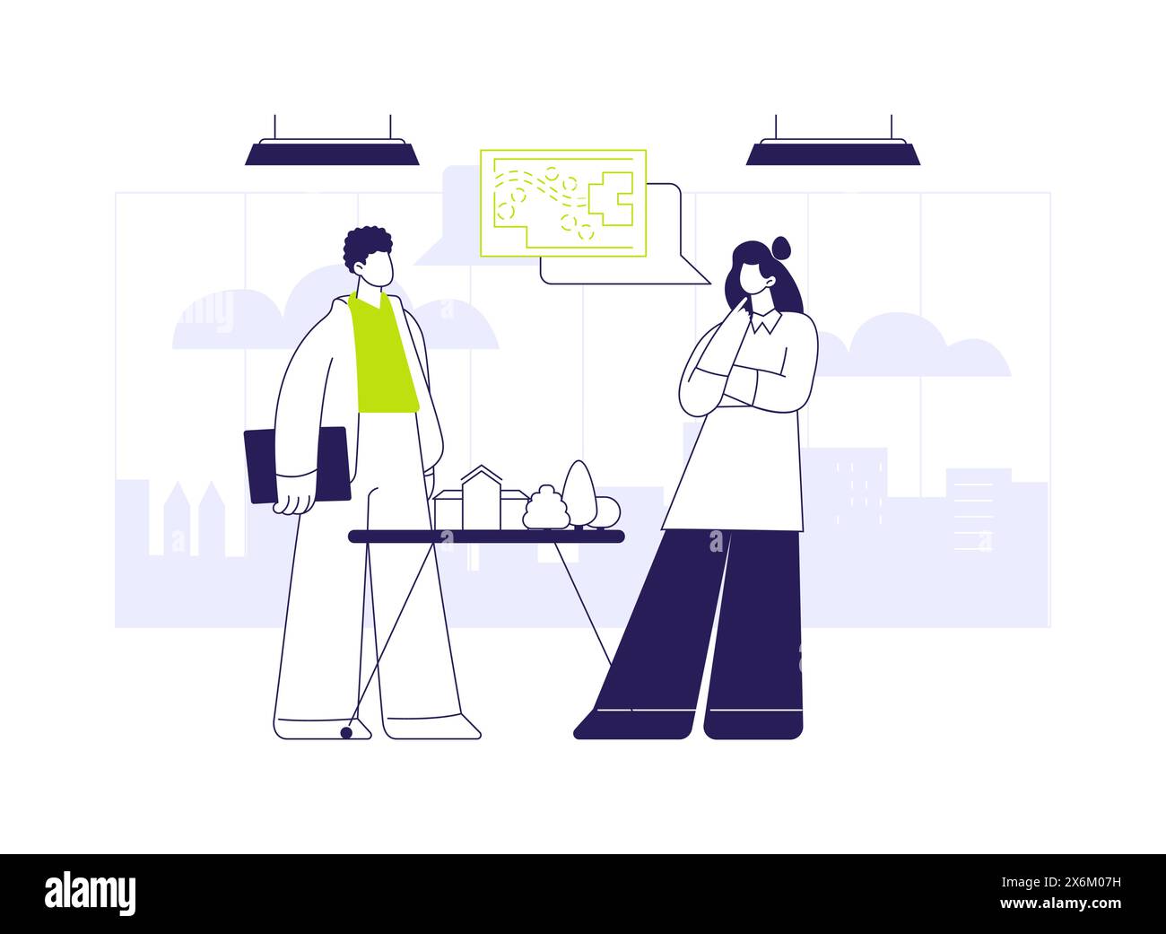 Meeting landscape designer abstract concept vector illustration Stock ...