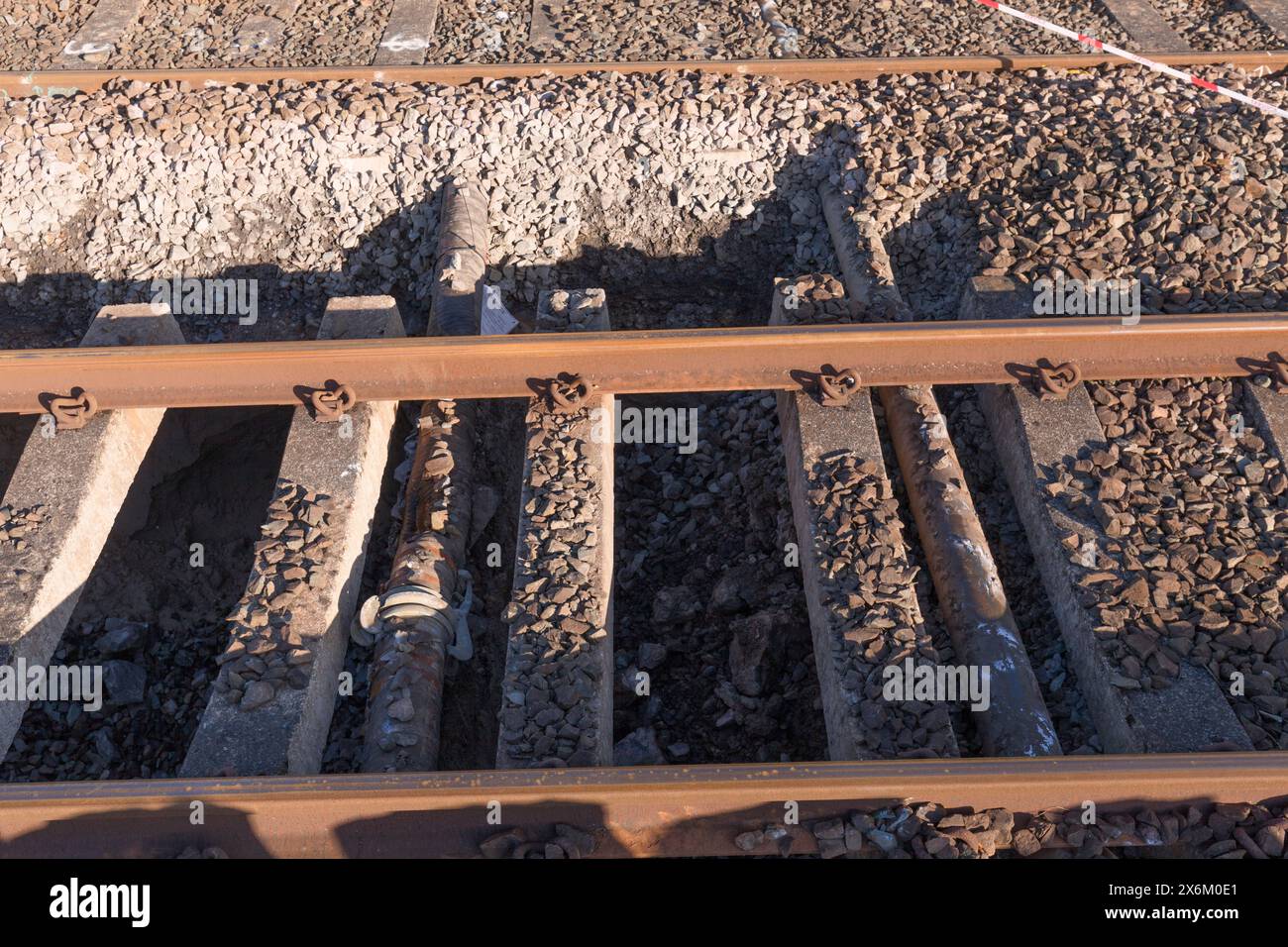 Pipe damaged by tamper that may have contributed to the sink-hole which ...