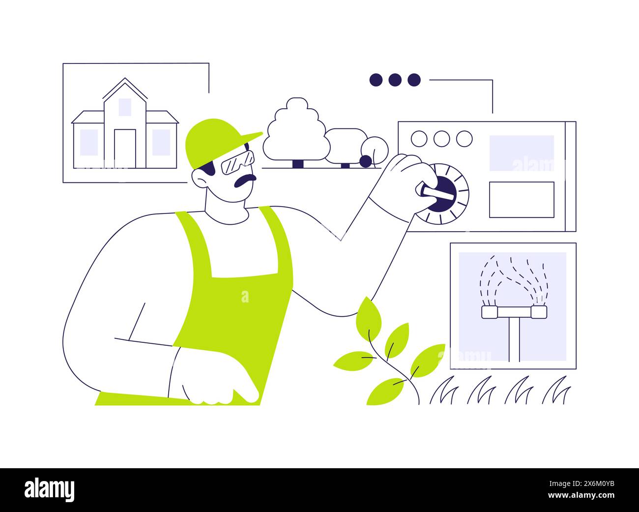 Smart irrigation controller abstract concept vector illustration Stock ...