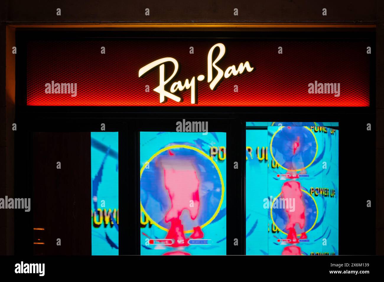 Florence, Italy - 01.09.2022: Ray-Ban window display of the store in ...