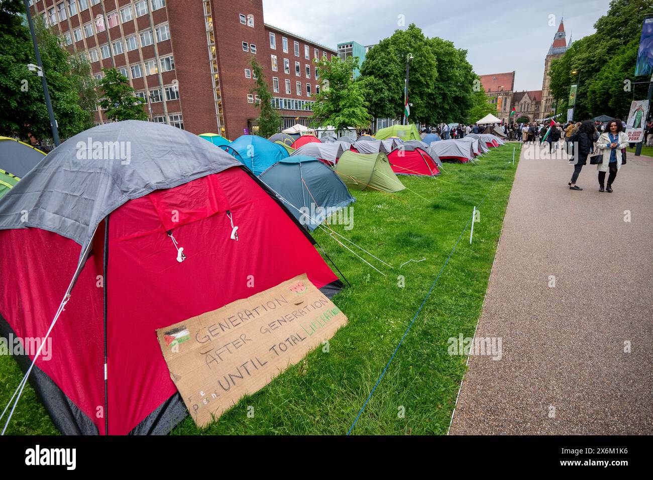 Tented protest camp at Manchester University.Palestinian Protest marks ...