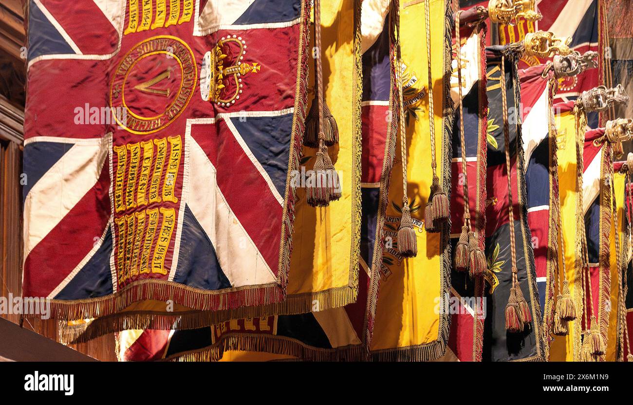 Regimental flags in Lichfield Cathedral, Lichfield, Staffordshire ...