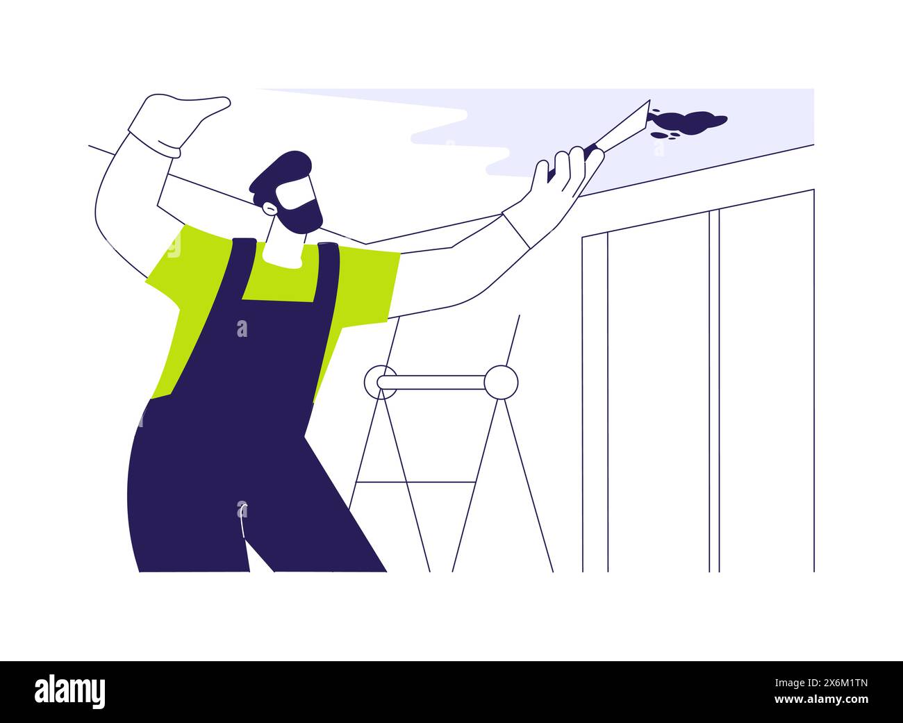 Ceiling repair abstract concept vector illustration Stock Vector Image ...