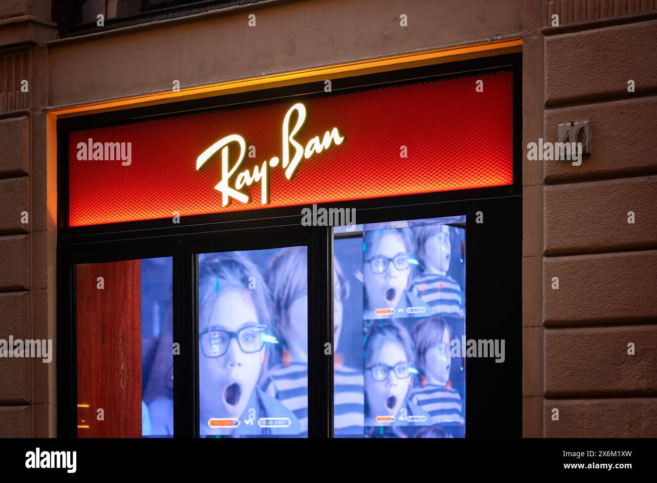 Florence, Italy - 01.09.2022: Ray-Ban window display of the store in ...