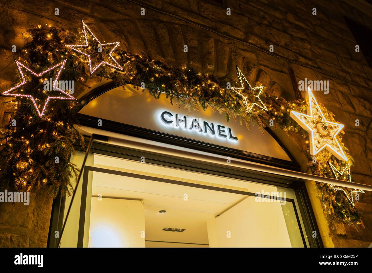 Florence, Italy - 31.08.2022: Chanel window display of the store in ...