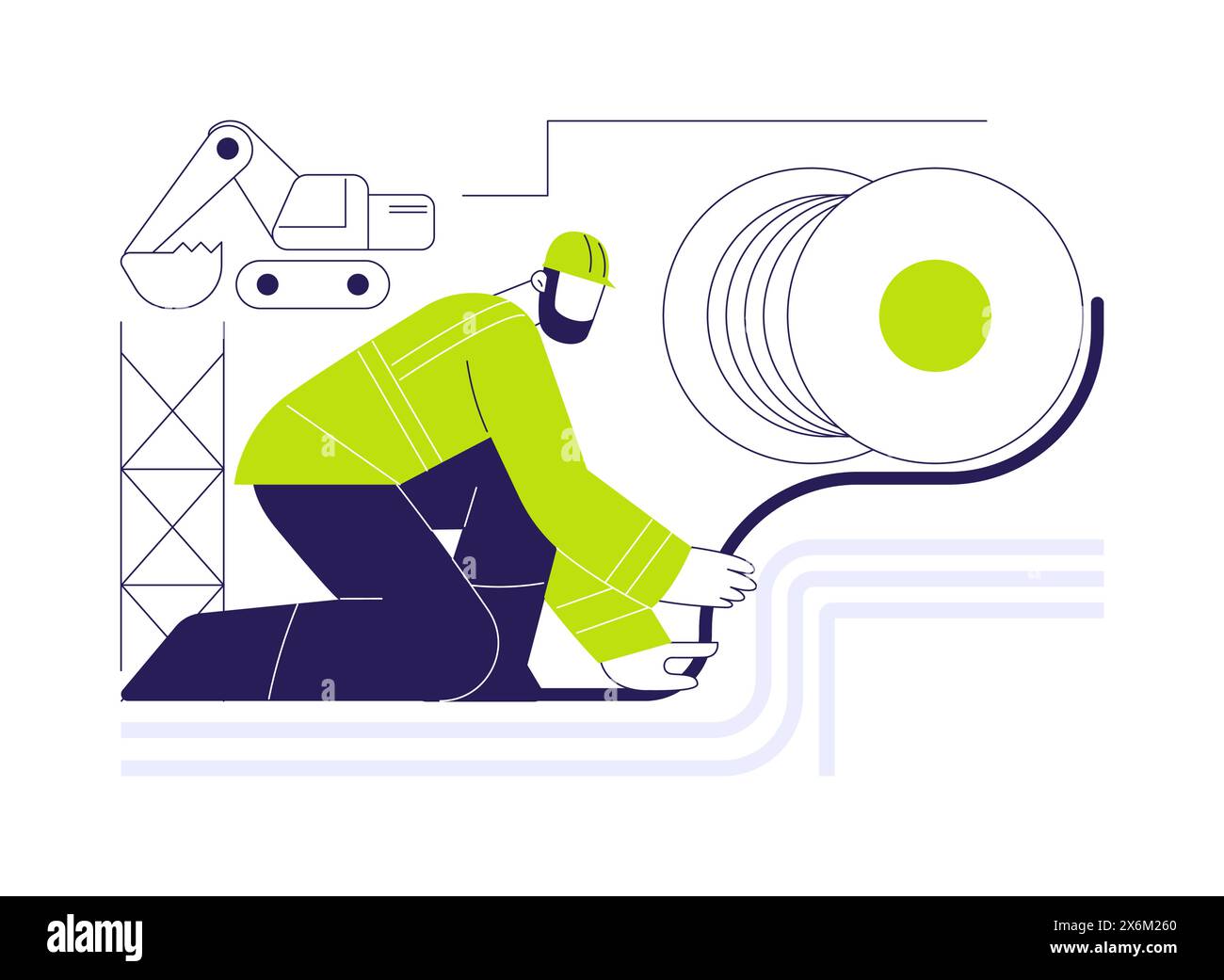 Electric Cables Installation Abstract Concept Vector Illustration Stock Vector Image And Art Alamy