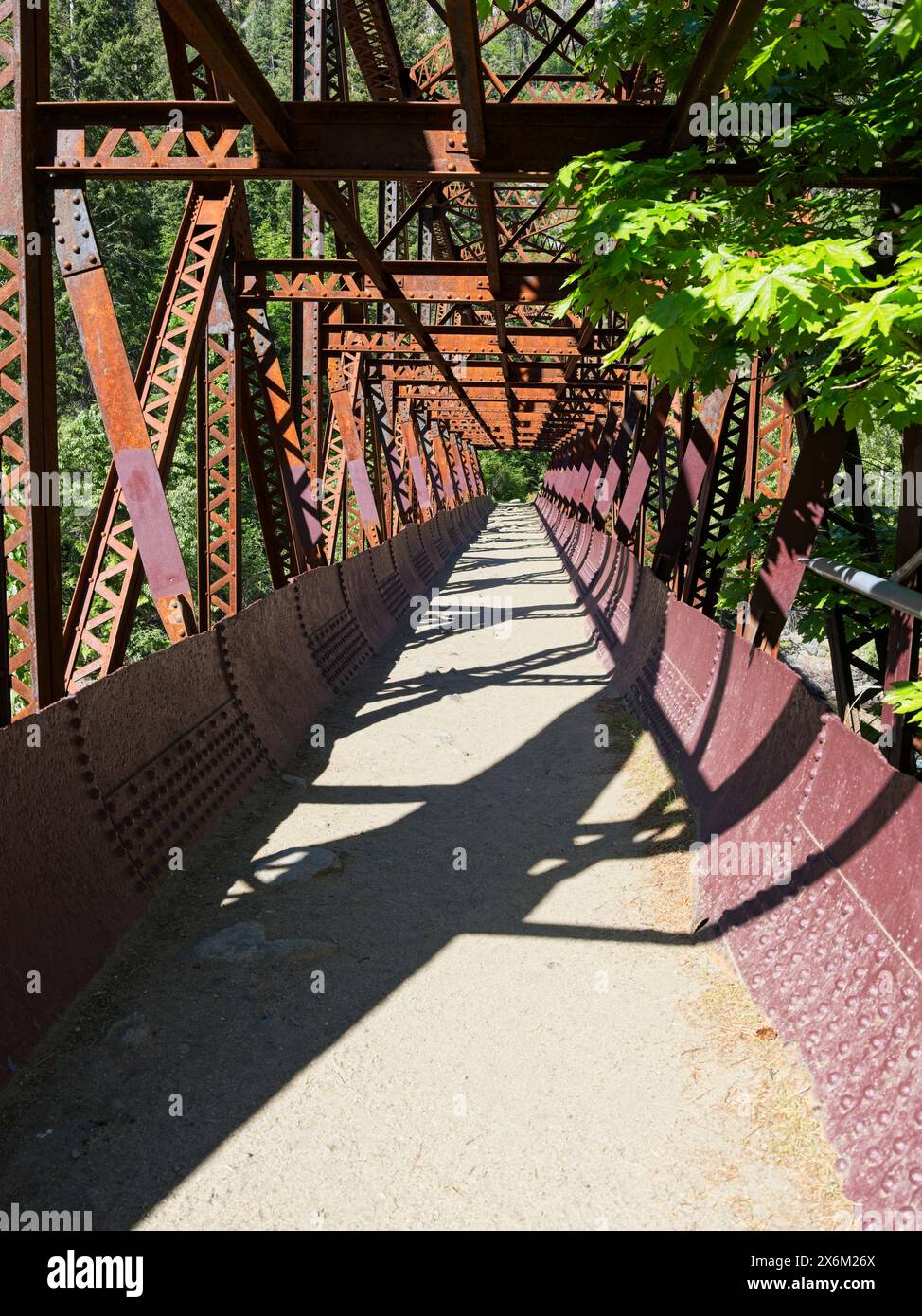 The walking path of the Tumwater Canyon Bridge just west of Leavenworth ...