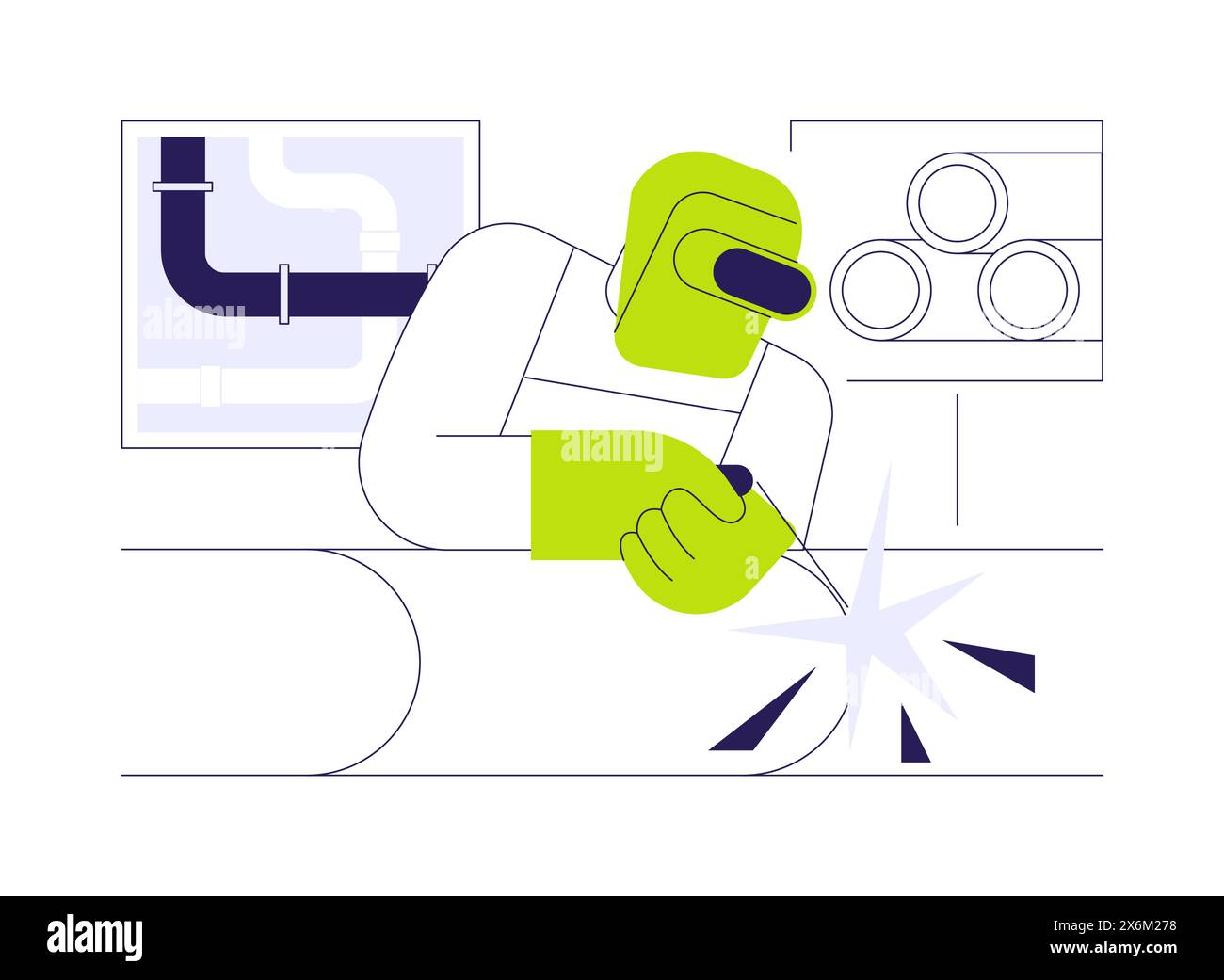 Welding pipes abstract concept vector illustration Stock Vector Image ...