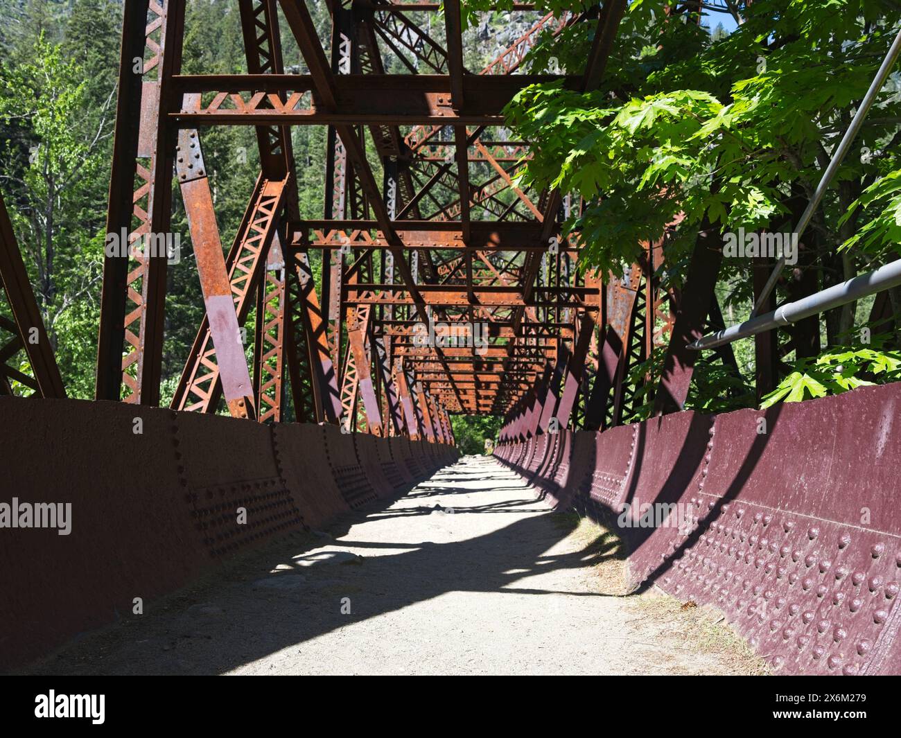 The walking path of the Tumwater Canyon Bridge just west of Leavenworth ...