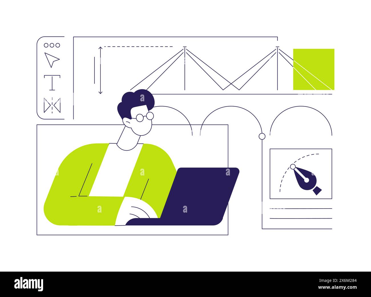 Bridge design abstract concept vector illustration Stock Vector Image ...