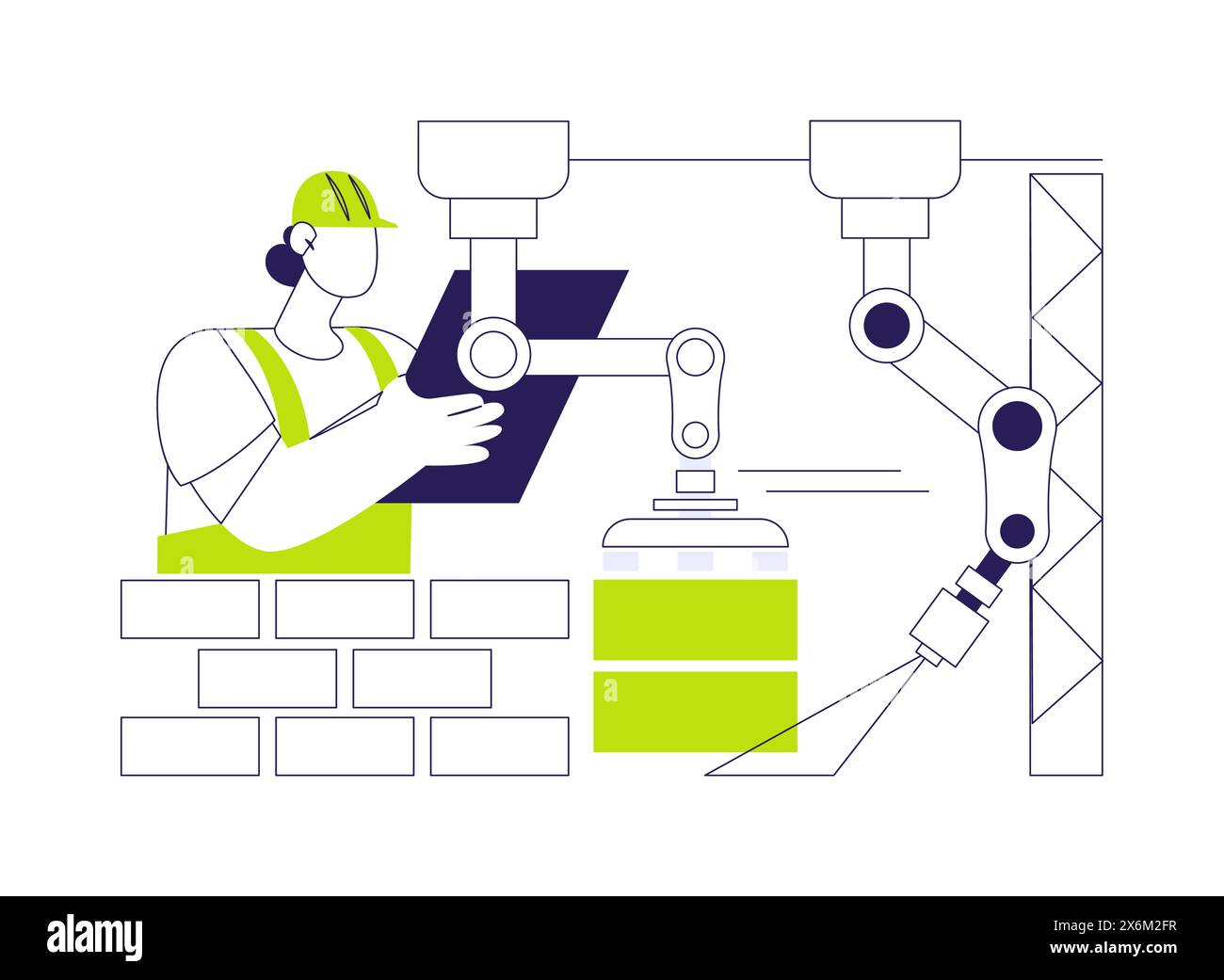 Construction process automation abstract concept vector illustration ...