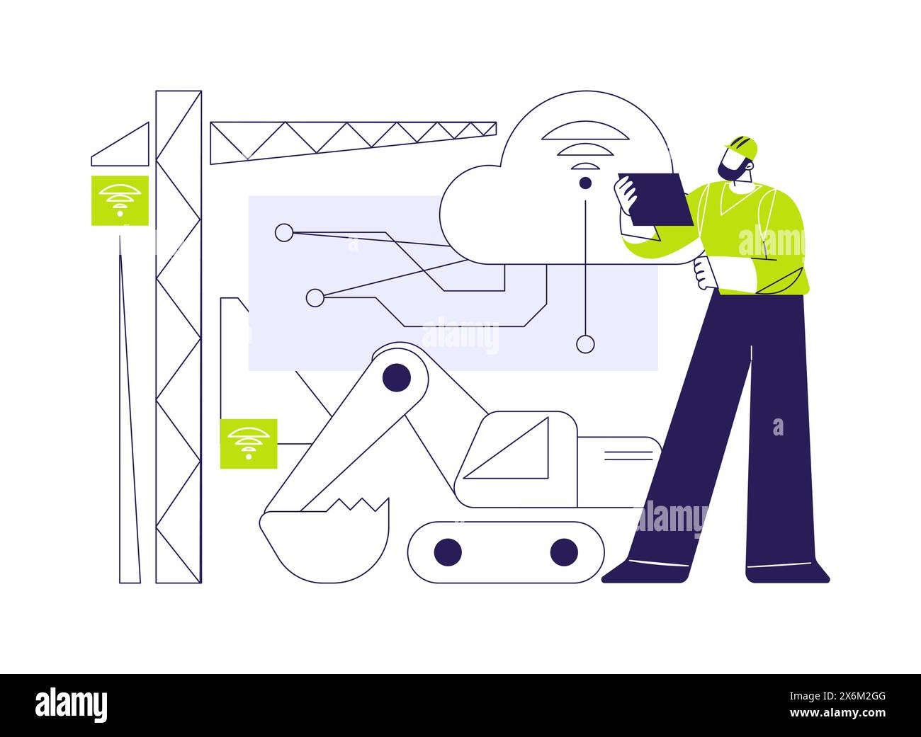 IoT in construction abstract concept vector illustration Stock Vector ...