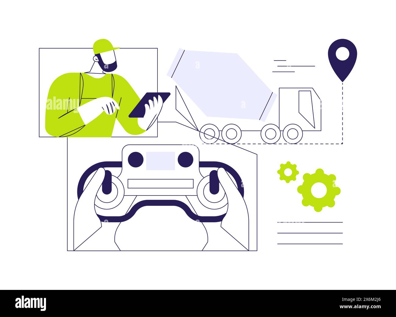 Remote controlled machinery abstract concept vector illustration Stock ...