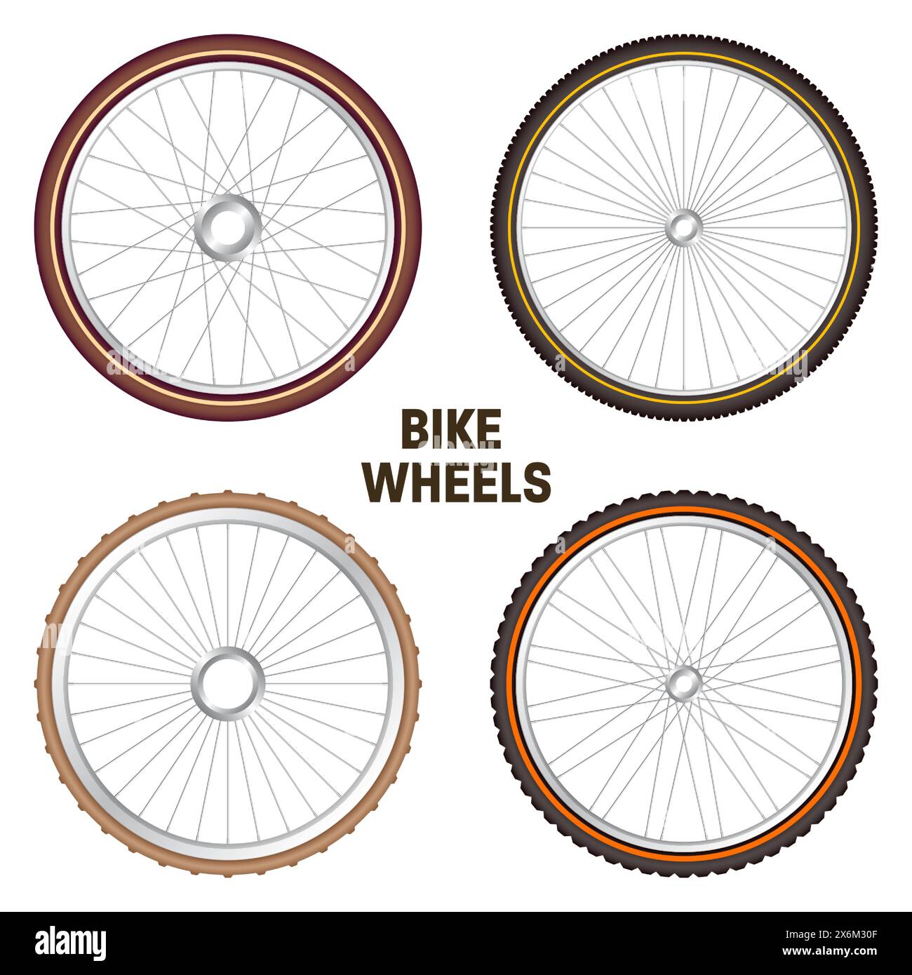 Metal spokes wheels Stock Vector Images - Alamy