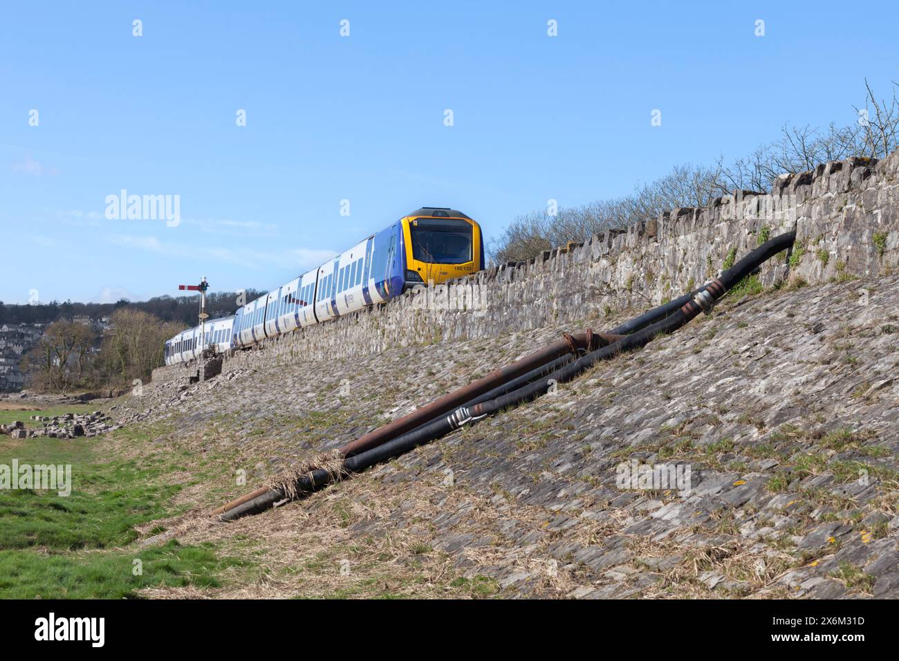 24/3/24 Grange Over Sands, Cumbria. Northern Rail class 195 trains that ...